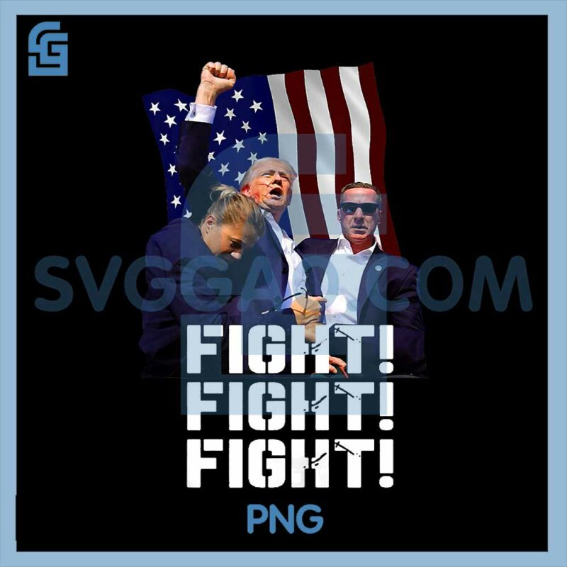 Trump Fight Fight Fight PNG, Trump Shot PNG
