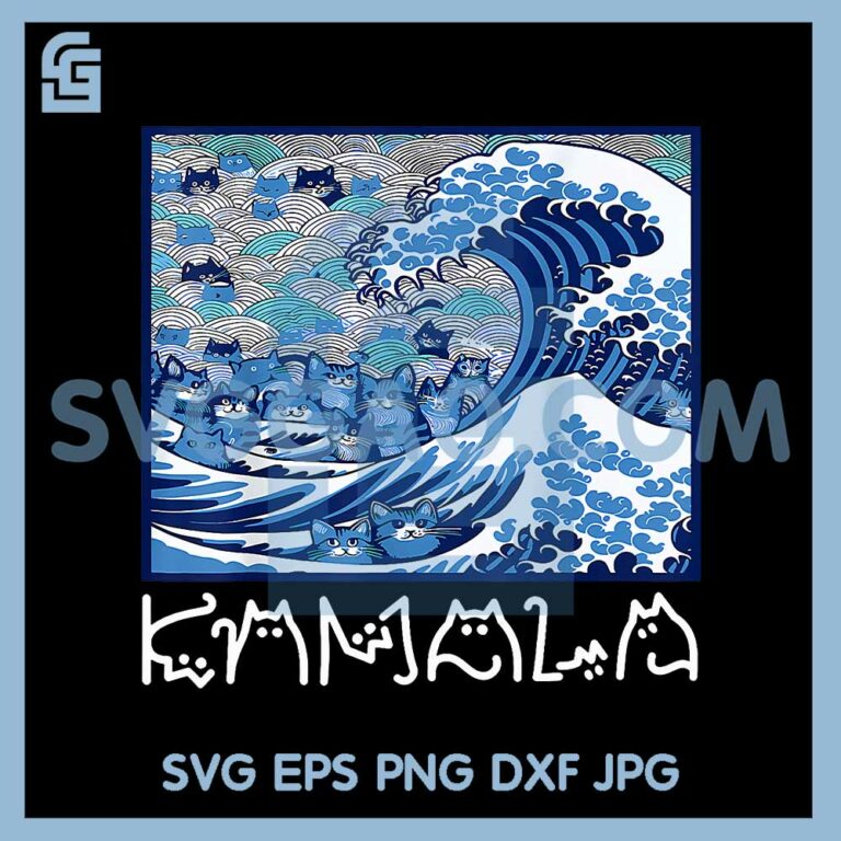 Blue Cats Wave For Kamala Funny PNG