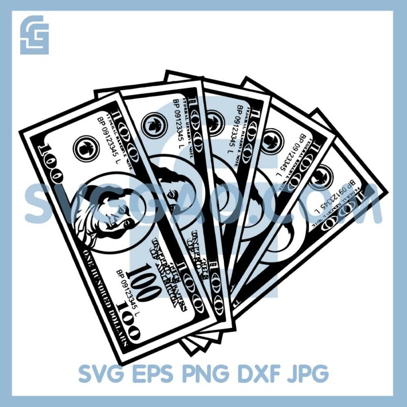 100 US Dollar Bill Svg, Bundles Of Money Clipart Svg – SVGGAO