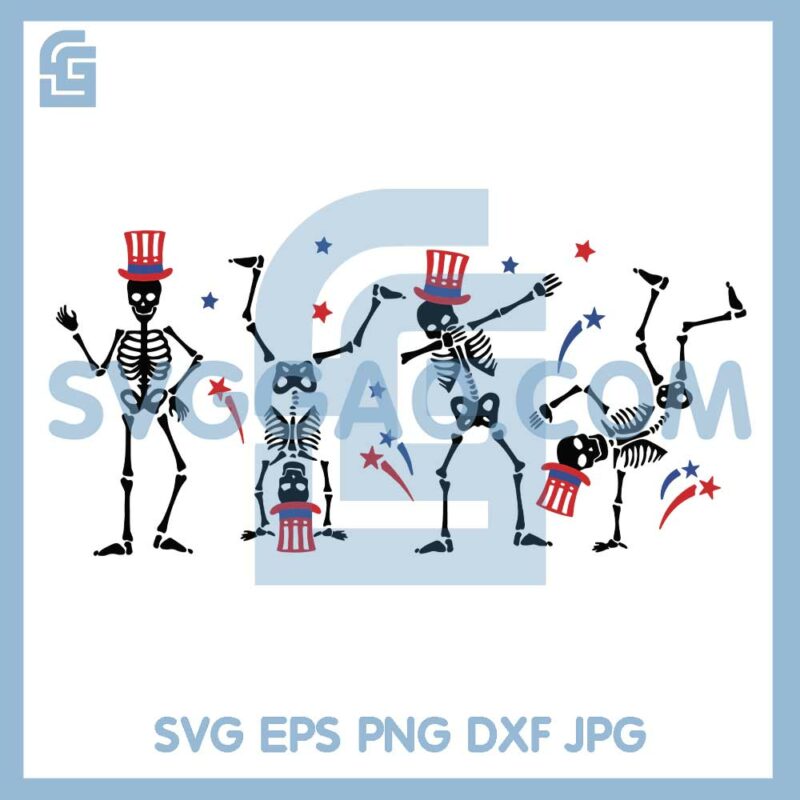 Dancing Skeleton 4th Of July Svg, 4th Of July Svg, American Dancing Svg ...