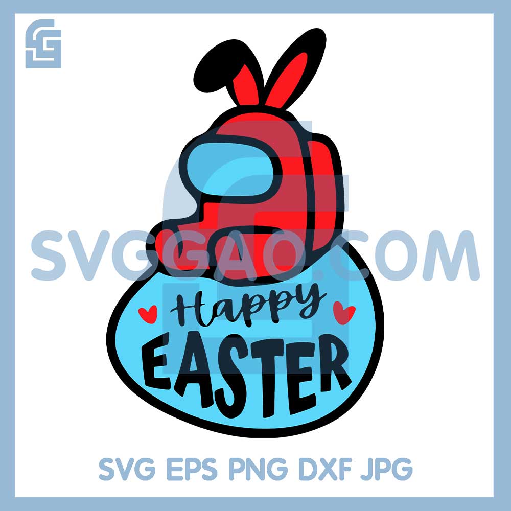 Among Us Sitting On Eggs Svg, Happy Easter Among Us Svg