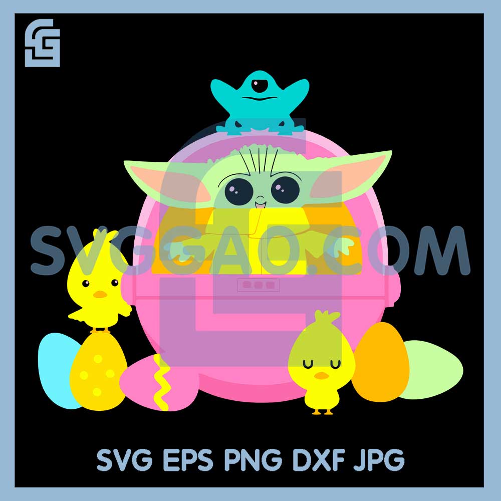 Baby Yoda And Chicken Easter Svg, Happy Easter Svg, Cute Bunny Svg