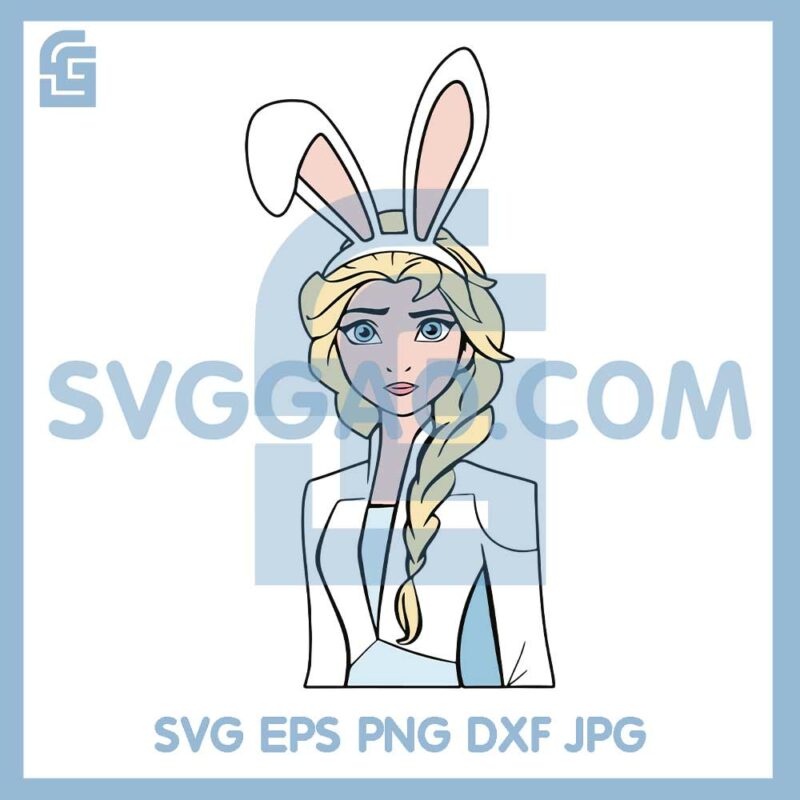 Elsa Wearing Rabbit Ears Svg, Elsa In Bunny Ears Svg, Easter Svg