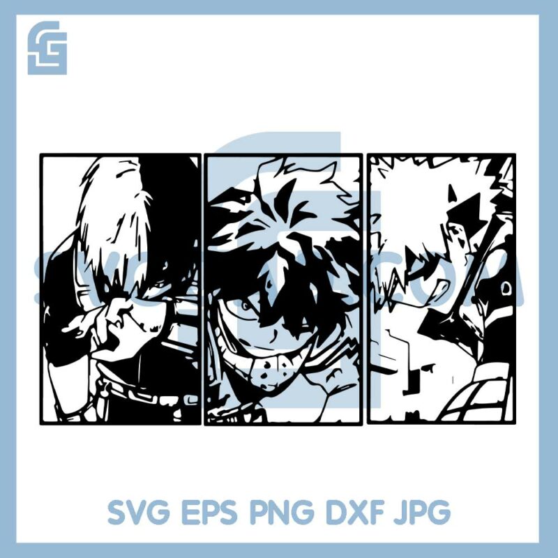 Academia Anime Head Svg, Izuku Midoriya Svg, Anime Manga Face Svg