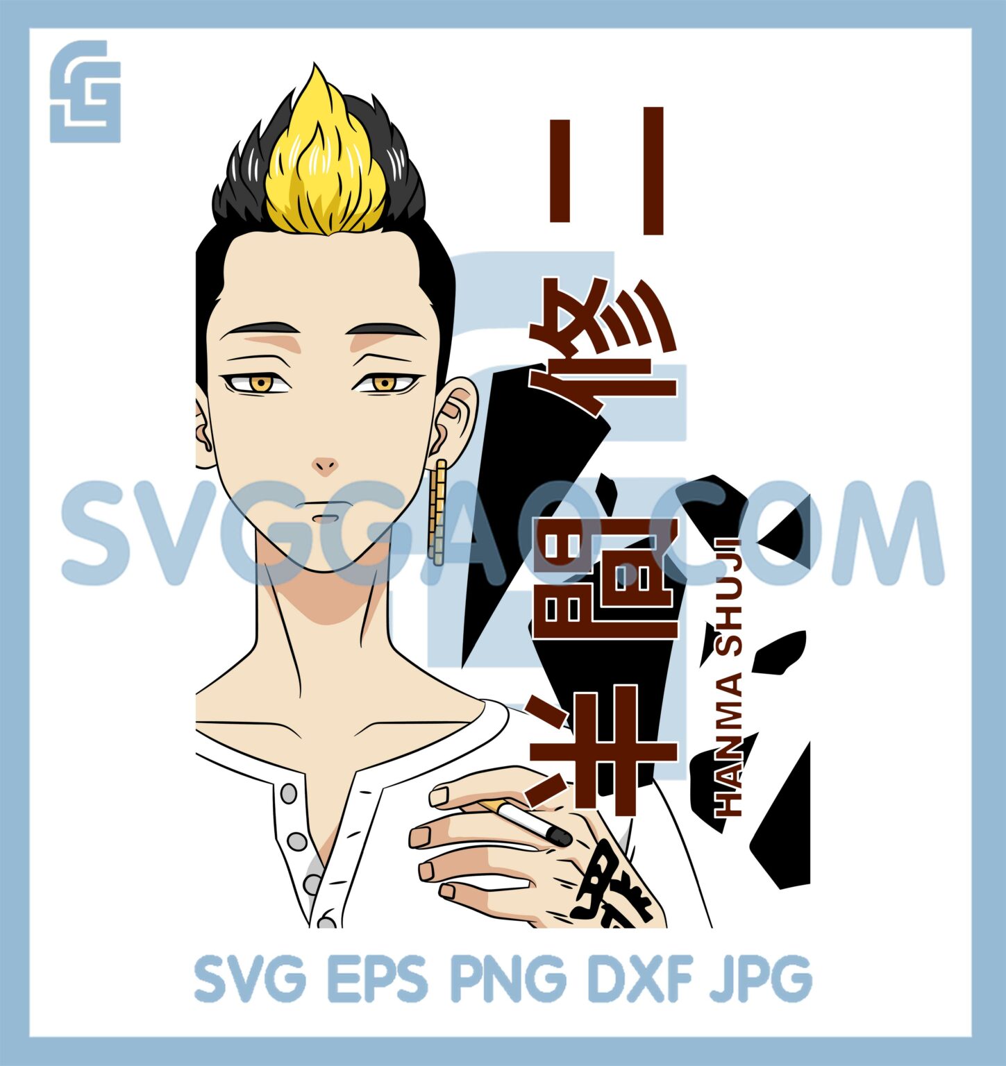 Hanma Shuji Svg, Tokyo Revengers Hanma Shuji Svg, Anime Tokyo Revengers Svg