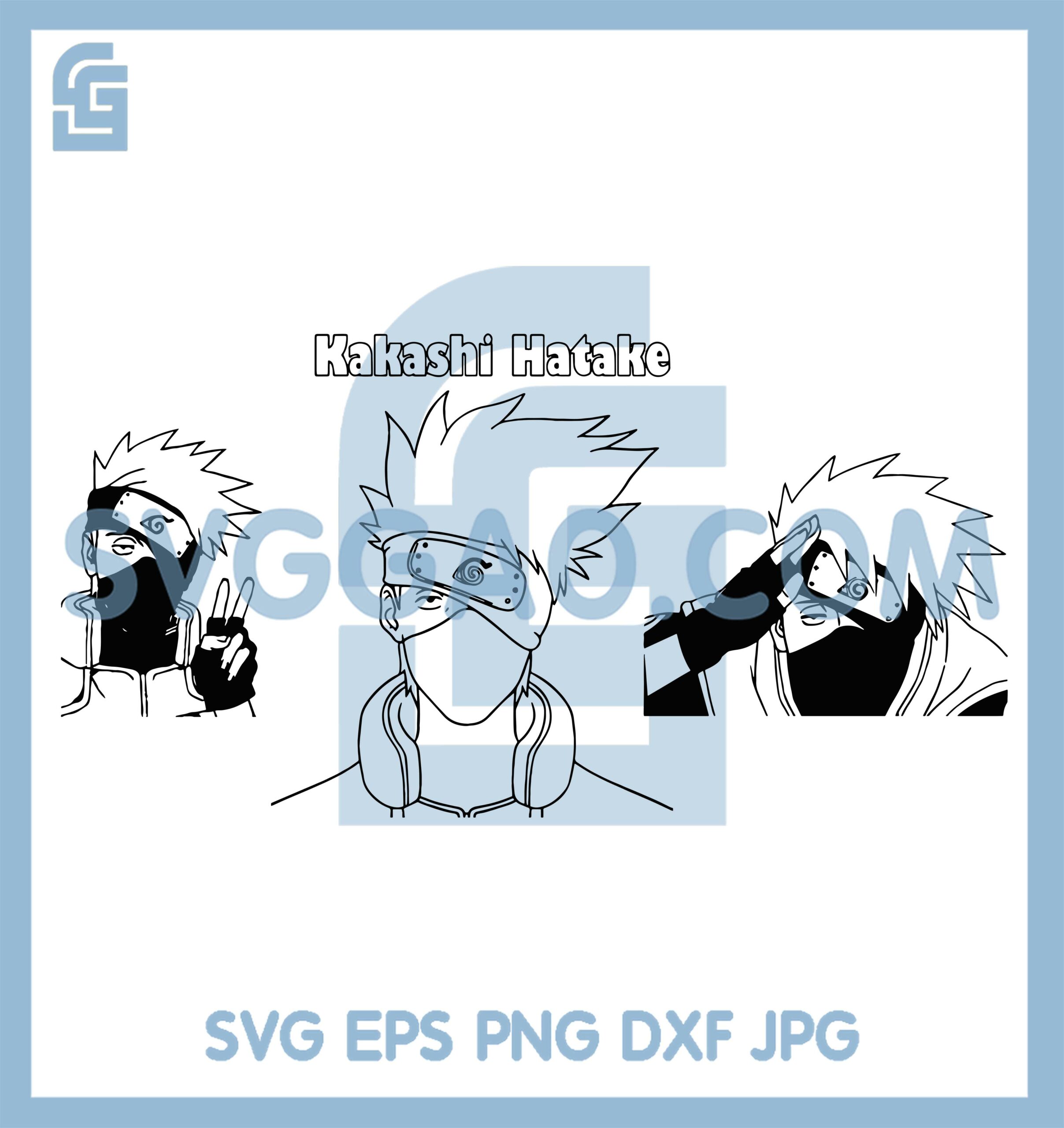 Hatake Kakashi Face Bundle Svg, Anime Love Svg, Anime Japanese Svg