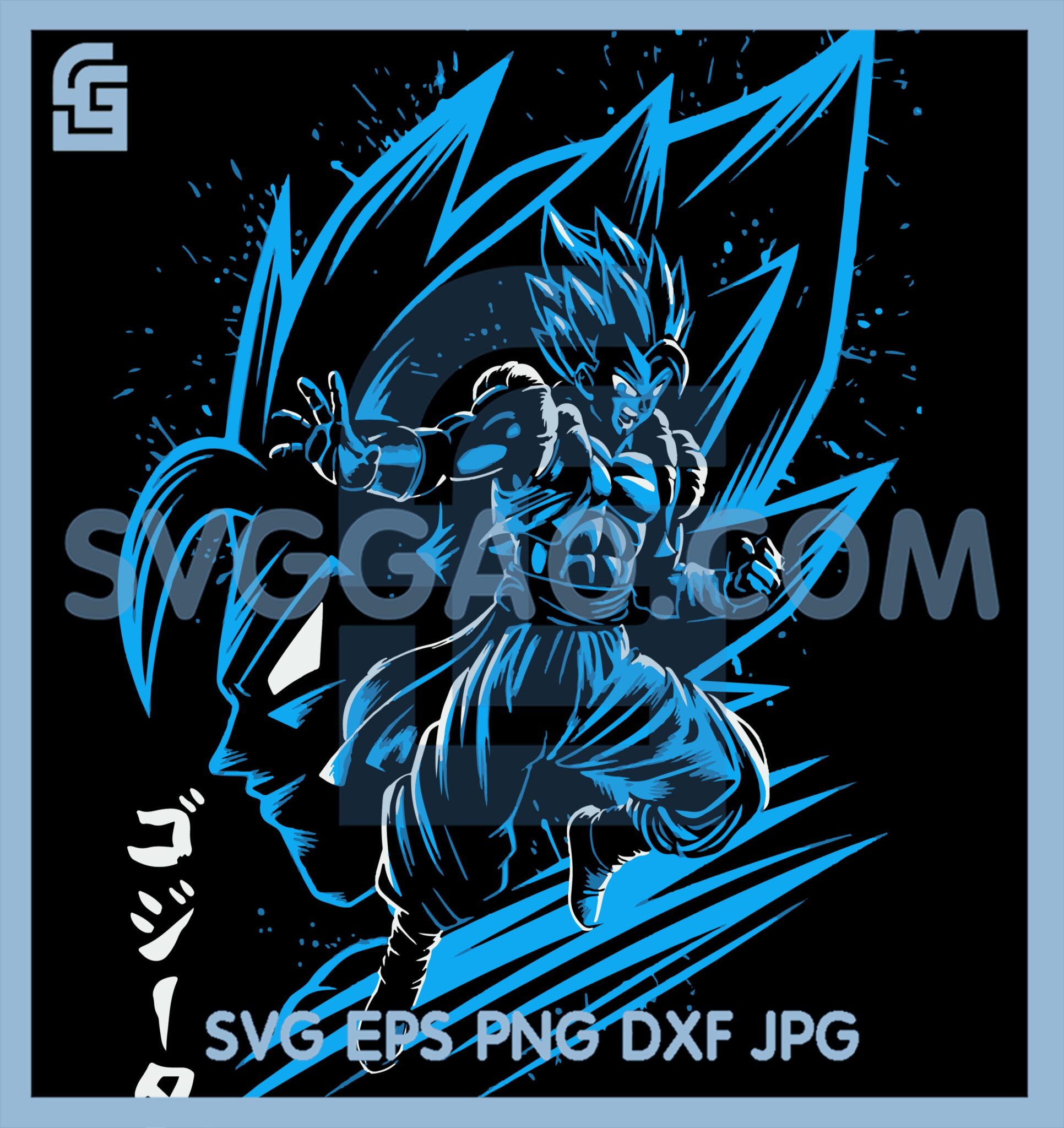 Goku Blue Super Saiyan Svg, Blue Dragon Ball Svg, Son Goku Anime Svg