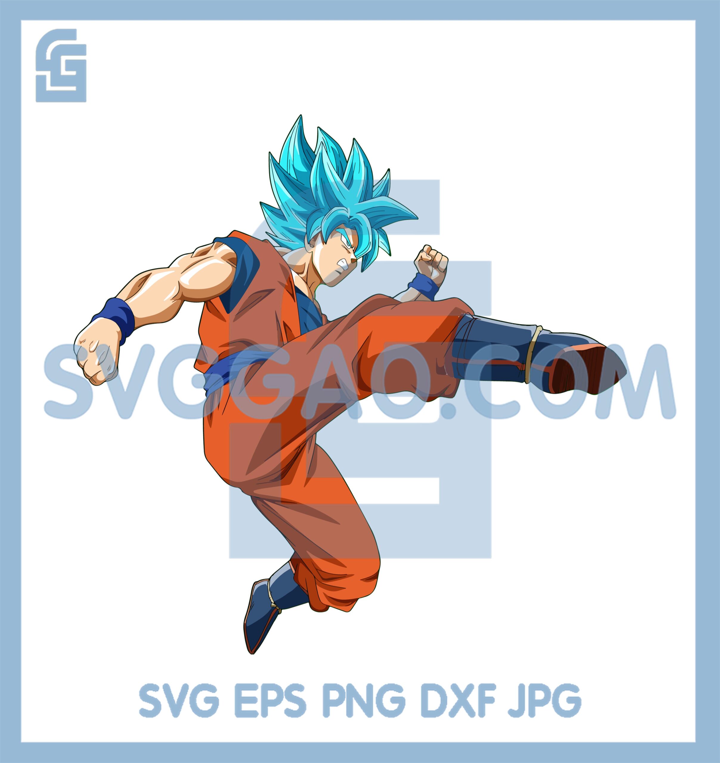 Goku Kick Svg, Dragon Ball Z Kick Svg, Goku Anime Kick Svg – SVGGAO