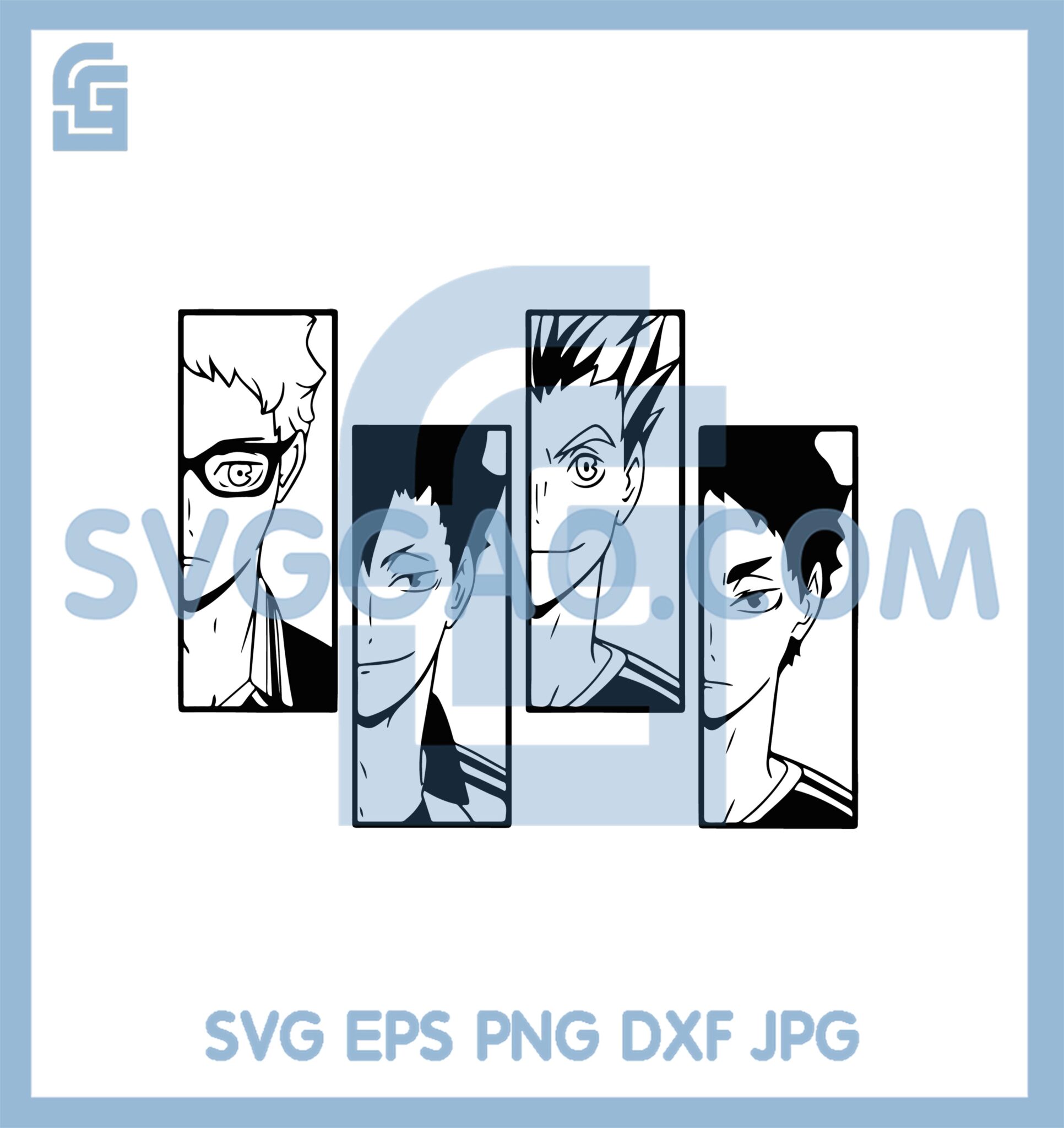 Haikyuu Anime Boy Face Cute Svg, Manga Japanese Svg, Cartoon Anime Gift ...