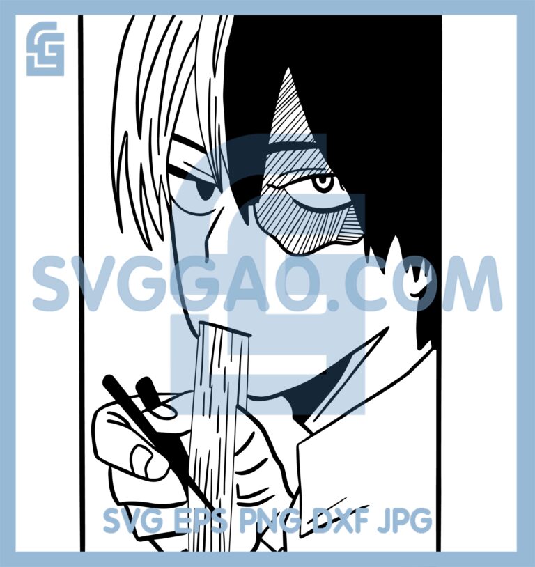 Anime Todoroiki Svg, Todoroki With Noodles from My Hero Academia Svg ...