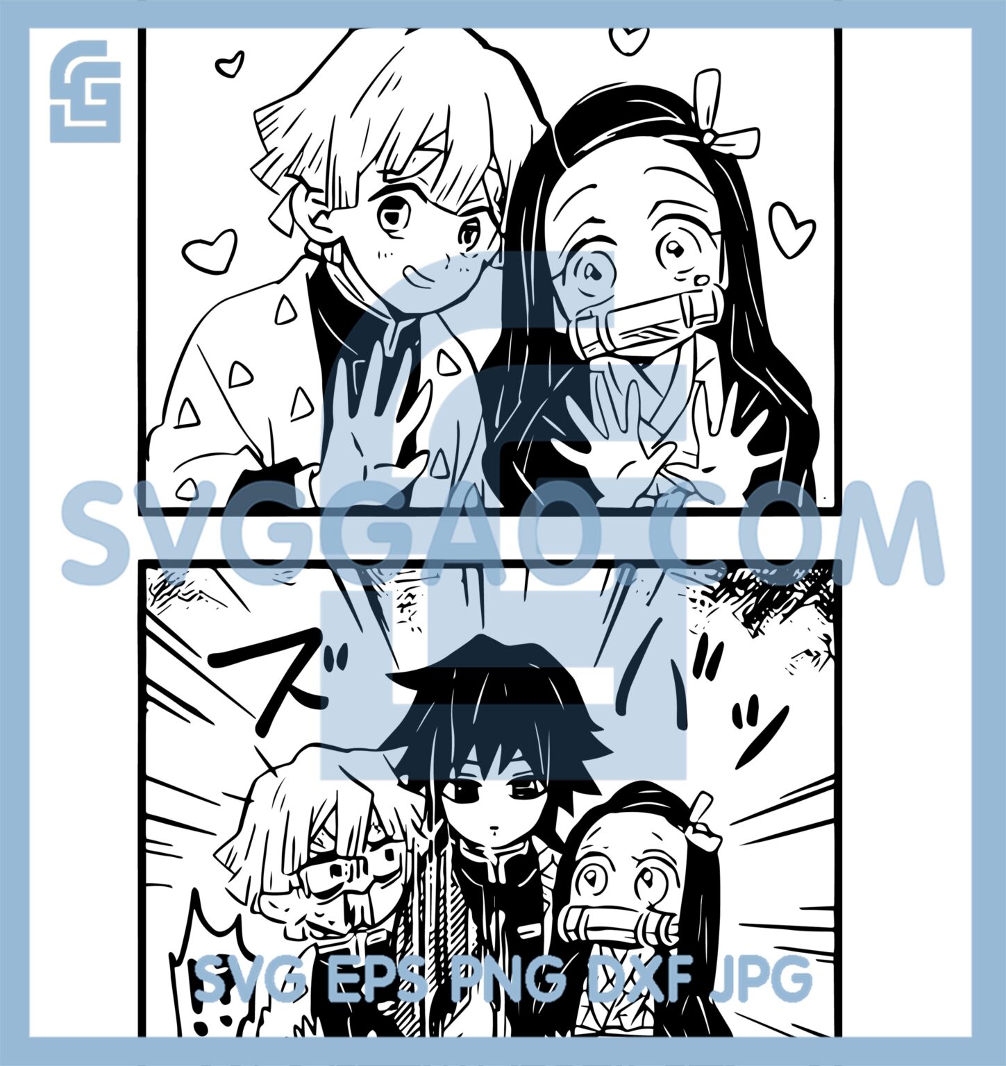 Agatsuma Zenitsu Svg, Nezuko Svg, Demon Slayer Anime Svg – SVGGAO