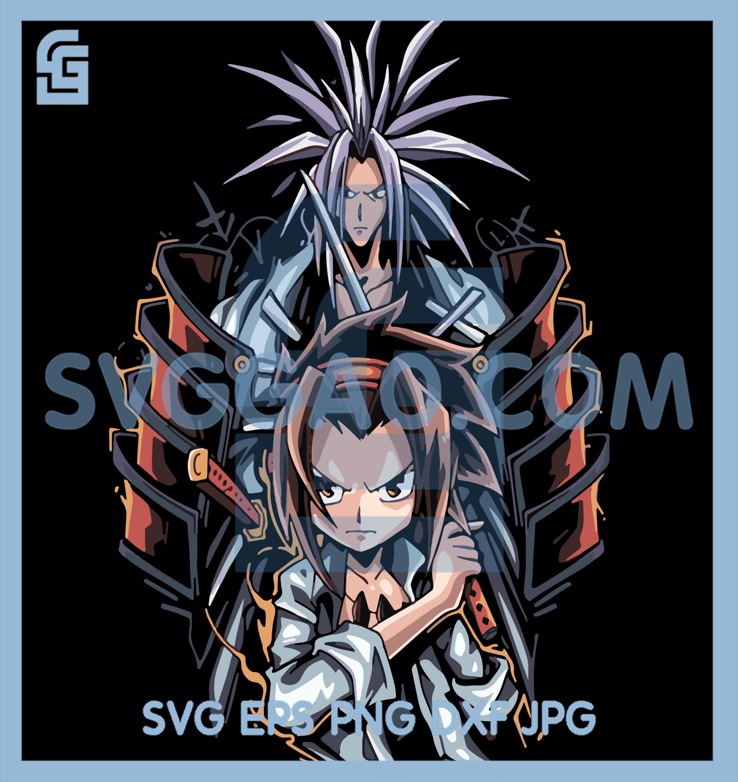 Anime Asakura Yoh Svg, Amidamaru Svg, Shaman King Japanese Svg
