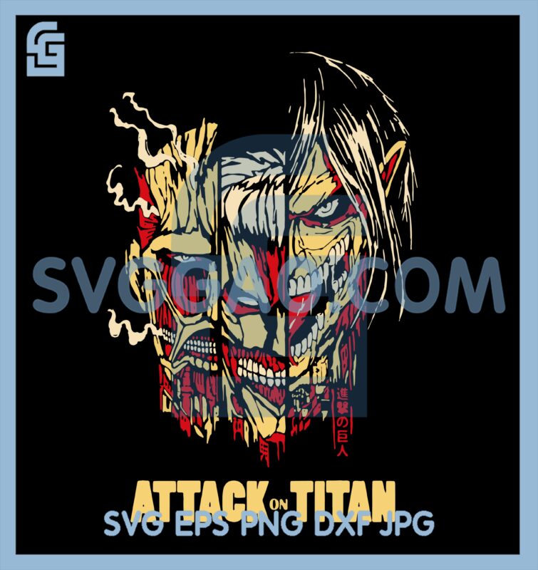 Attack On Titan Face Svg, Japan Anime Svg, Anime Titan Face Svg – SVGGAO