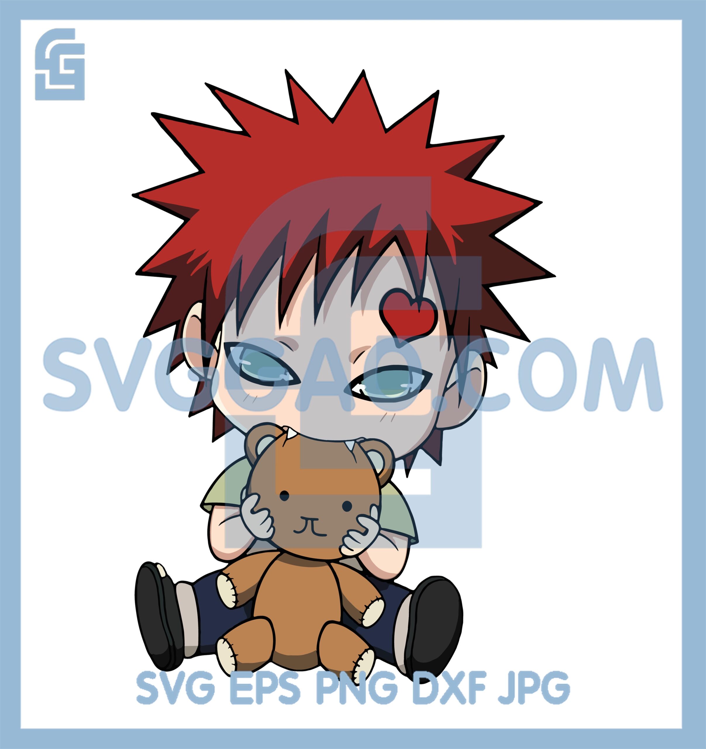 Baby Anime Gaara Svg, Baby Gaara Naruto Svg, Anime Chibi Gaara Svg