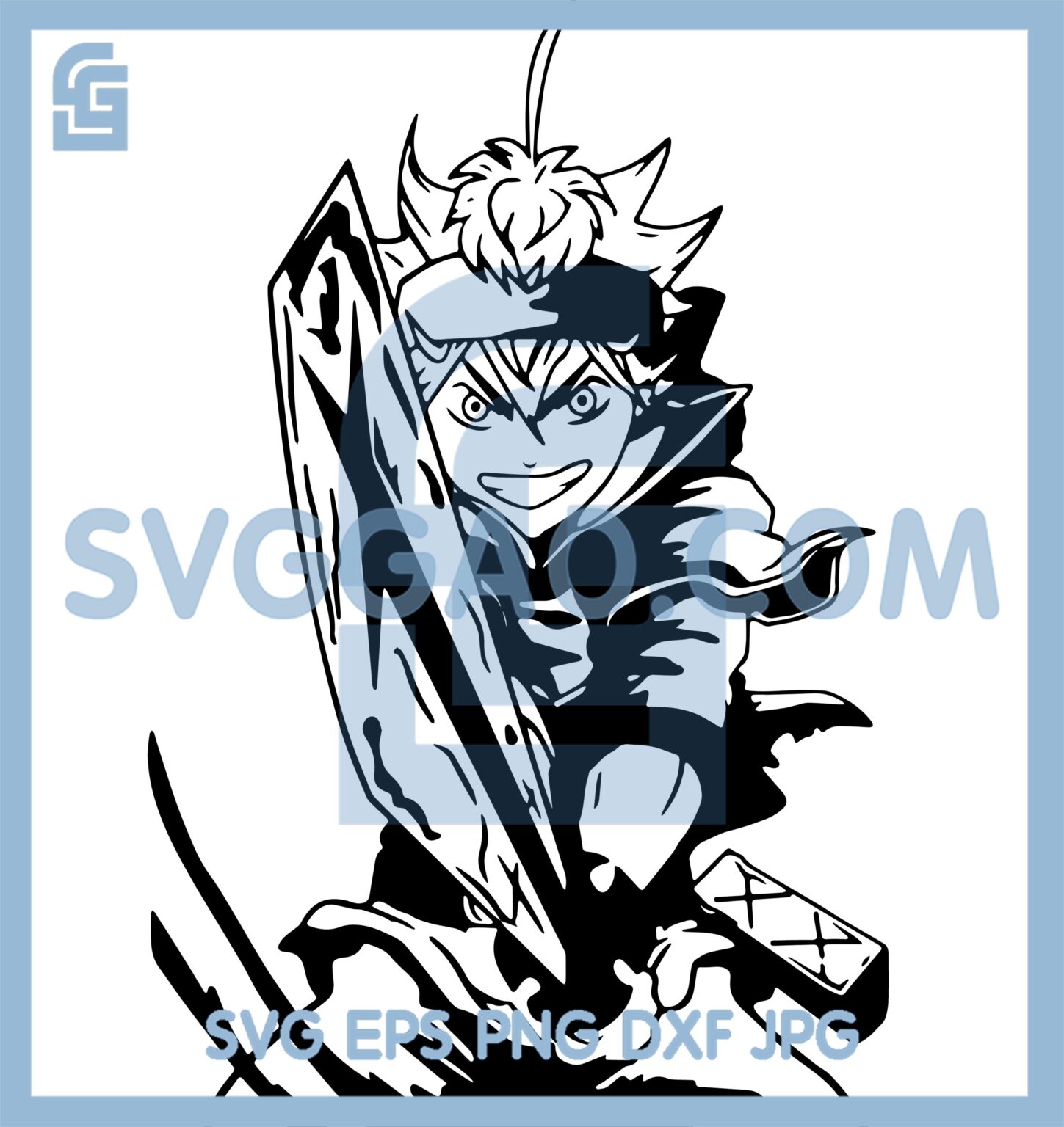 Asta Sword Slash Svg, Asta Black Clover Svg, Anime Asta Svg – SVGGAO