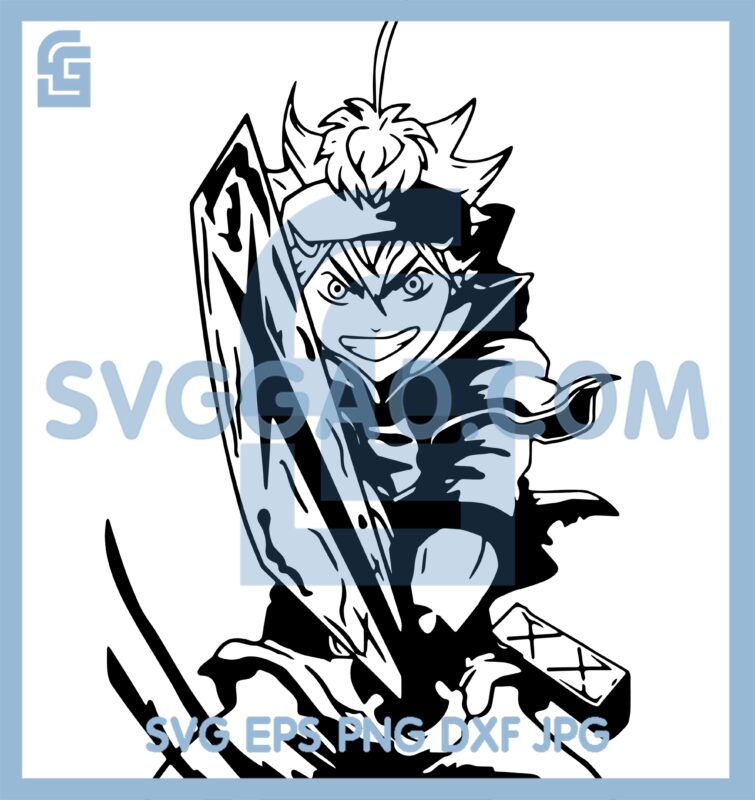 Asta Sword Slash Svg, Asta Black Clover Svg, Anime Asta Svg