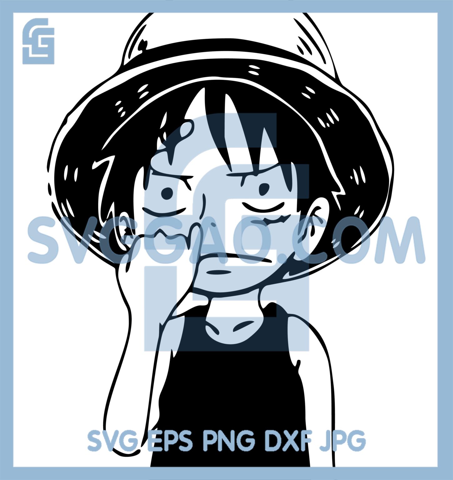 Cute Face Luffy Svg, Monkey D Luffy Svg, Luffy One Piece Svg, Anime Svg ...