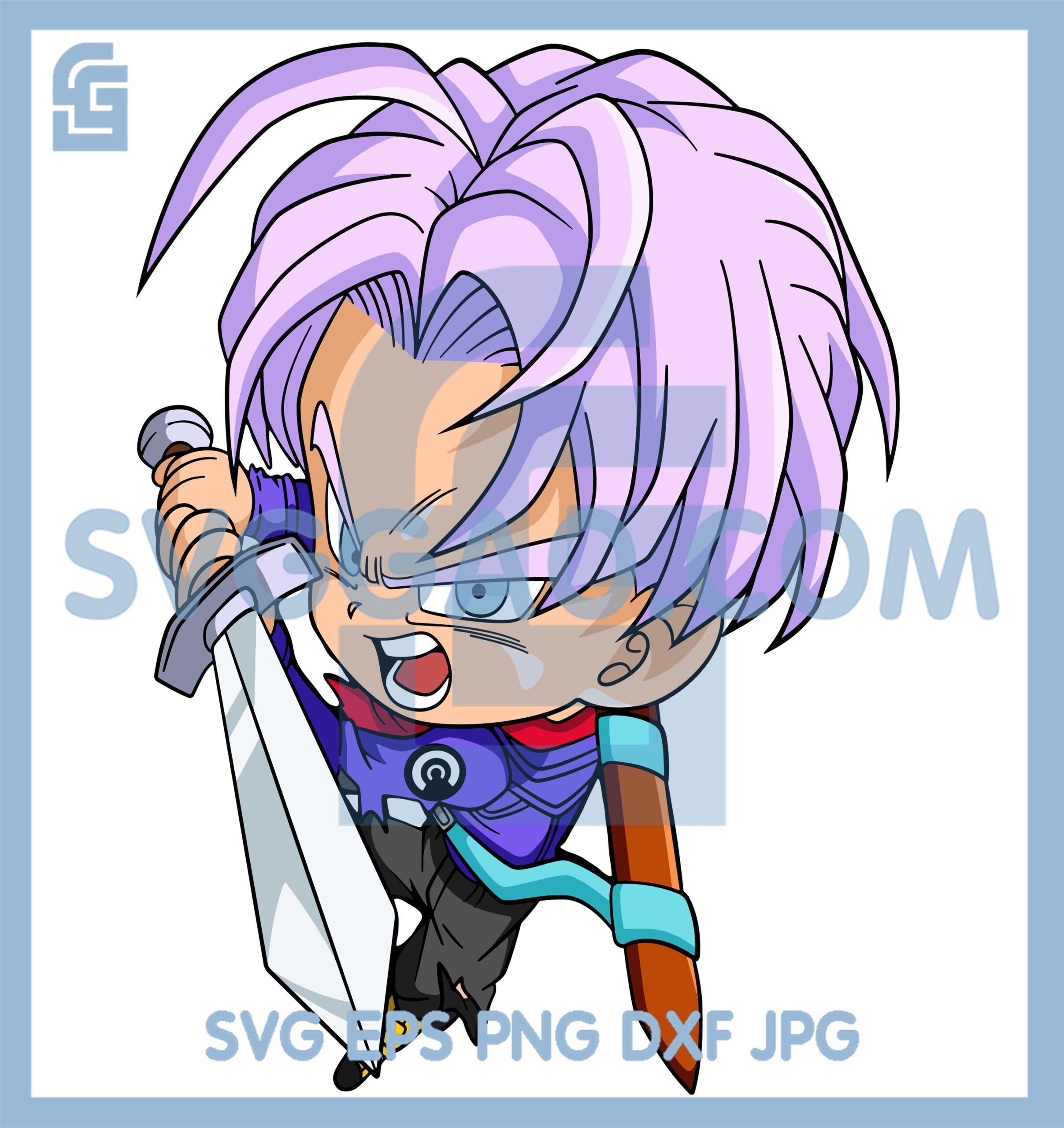Dragon Ball Future Trunks Svg, Trunks Dragon Ball Svg, Anime Svg