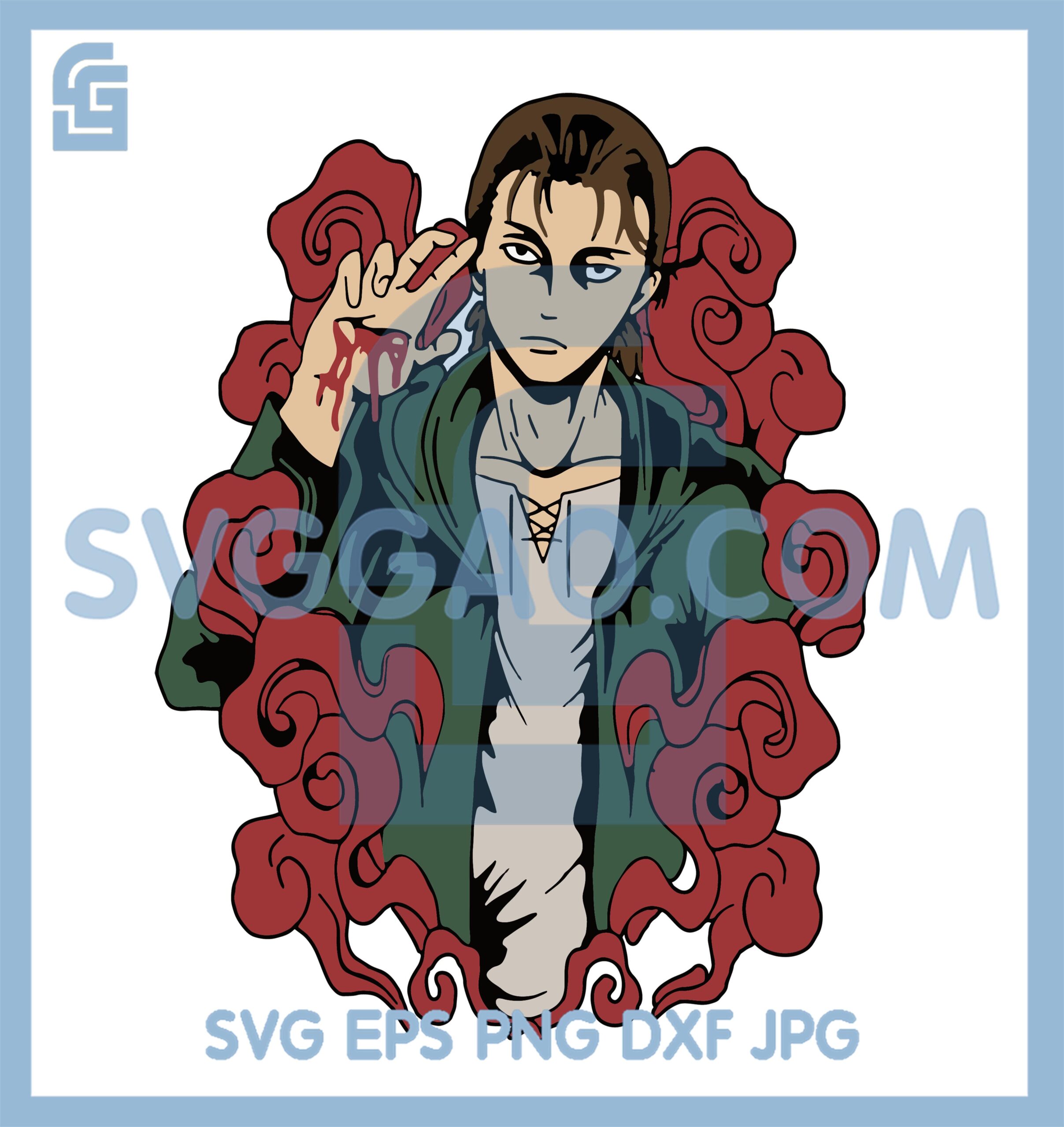 Eren Jaeger Bloody Svg, Eren Titan Svg, Attack On Titan Svg, Anime ...