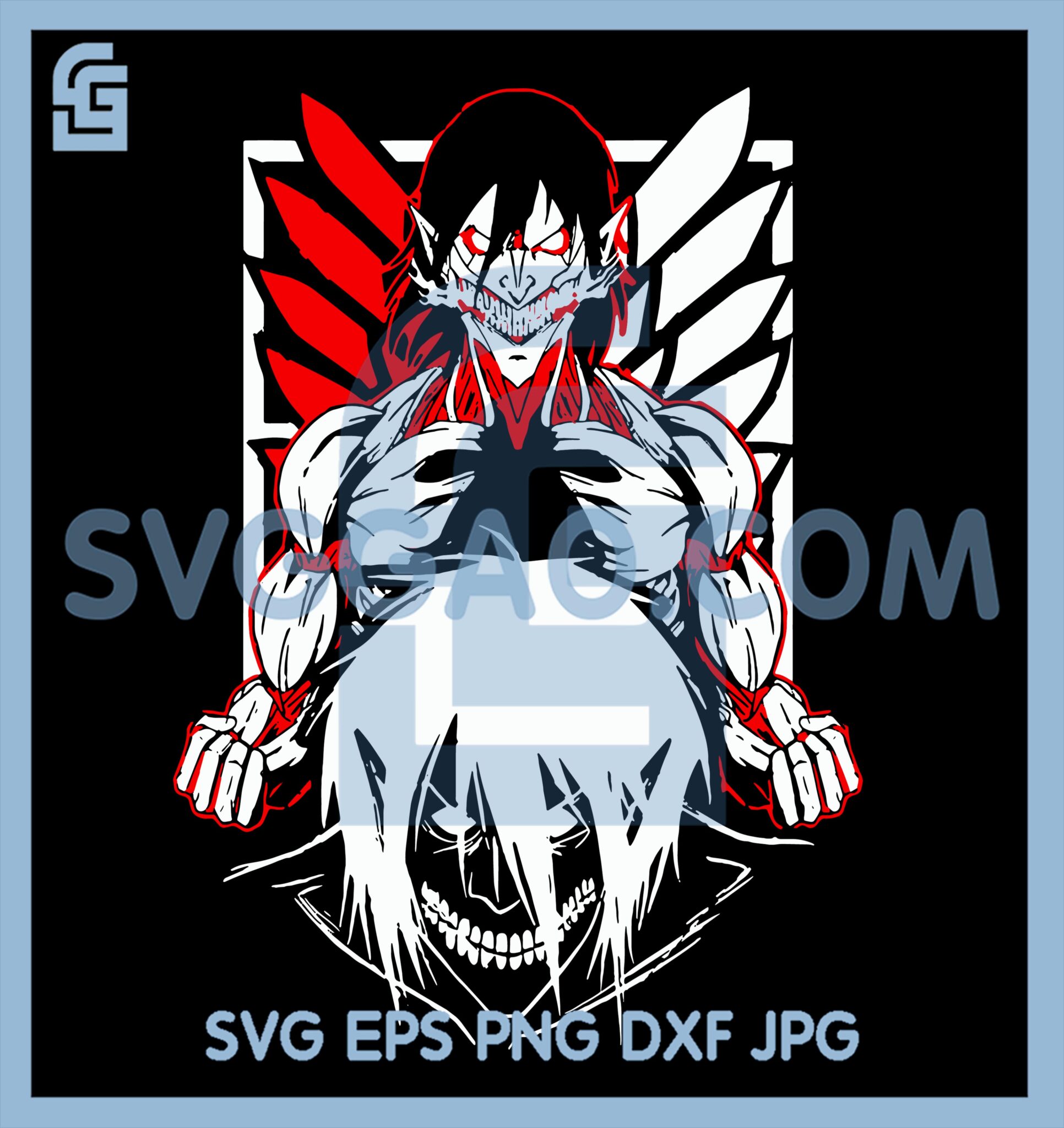 Eren Skeleton Svg, Attack On Titan Skeleton Svg, Anime Character Svg