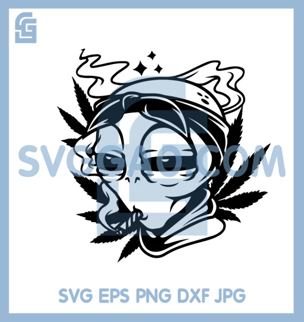 Alien Bow Smoking Weed Svg, Alien Smoking Cannabis Svg, Alien Bow Svg ...