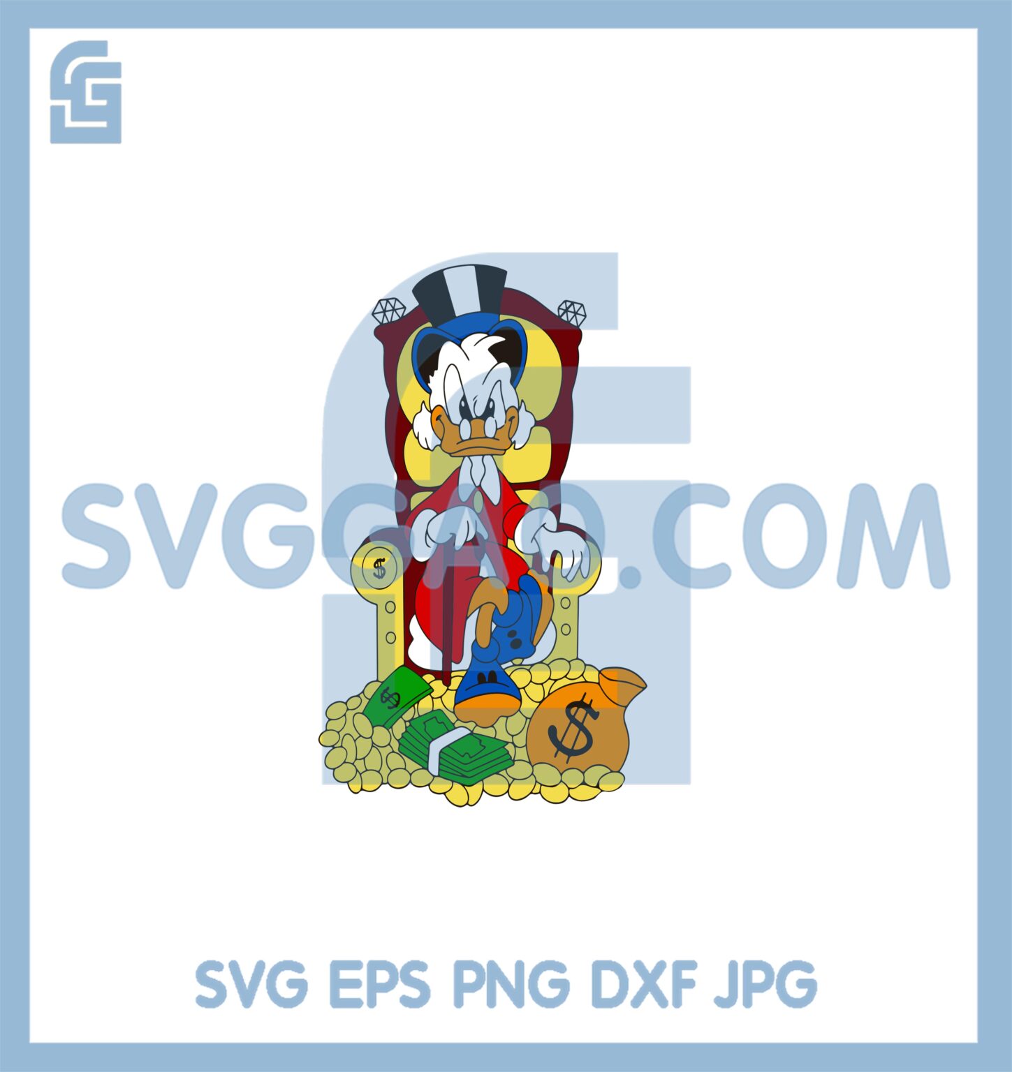 Donald Duck Sitting On The Throne Svg, Donald King Svg, Donald Gold Svg ...