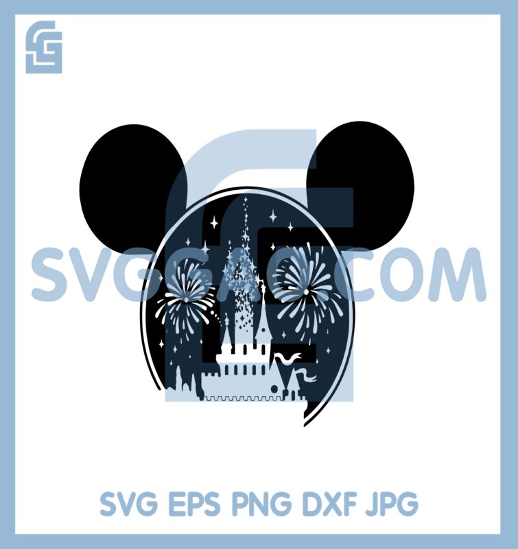 Fireworks Castle Mouse Svg, Mickey Fireworks Castle Svg, Fireworks Svg ...