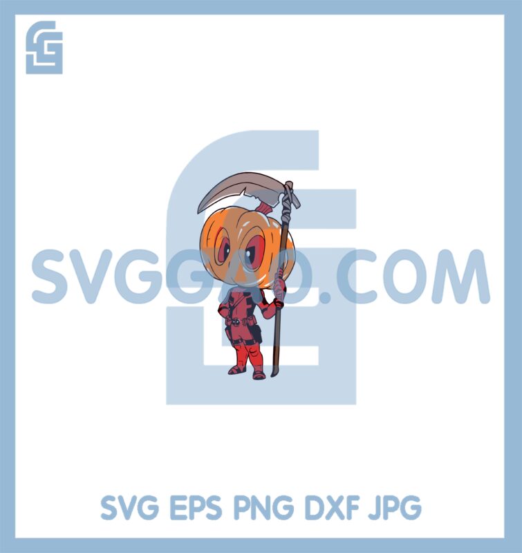 Baby Deadpool Pumpkin Head Svg, Deadpool Chibi Cute Halloween Svg ...