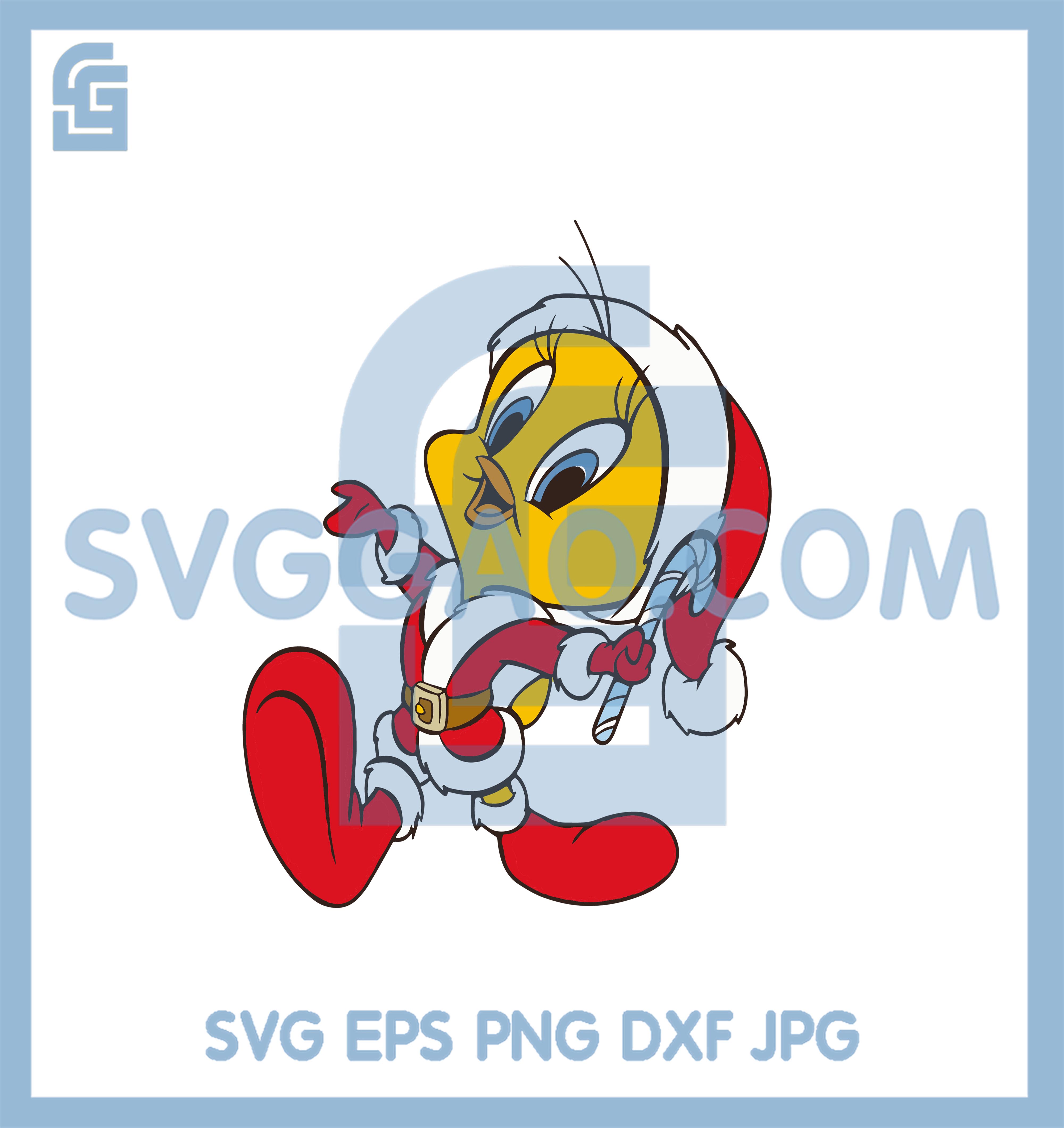 Christmas Tweety Baby Svg, Baby Tweety Santa Svg, Tweety Cute Christmas ...