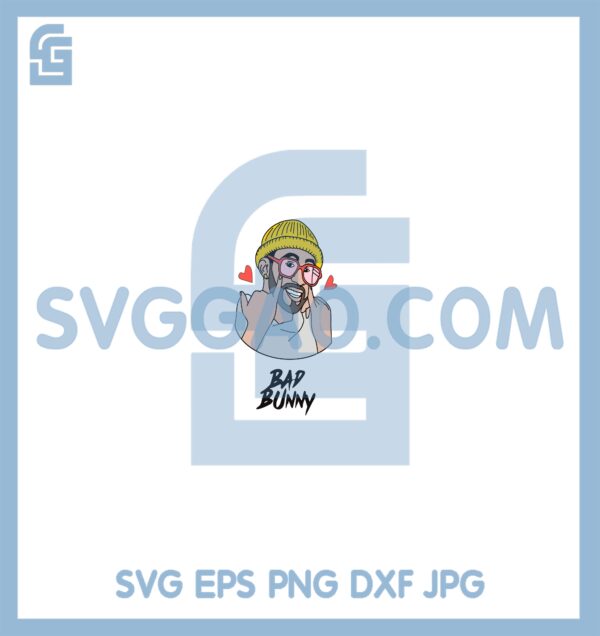 Bad Bunny Martinez Rapper Svg, Martinez Rapper Heart Svg, Bad Bunny ...