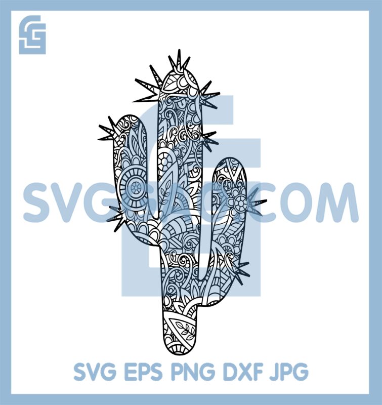 Cactus Zentangle Svg, Cactus Mandala, Cactus Decal Svg – SVGGAO