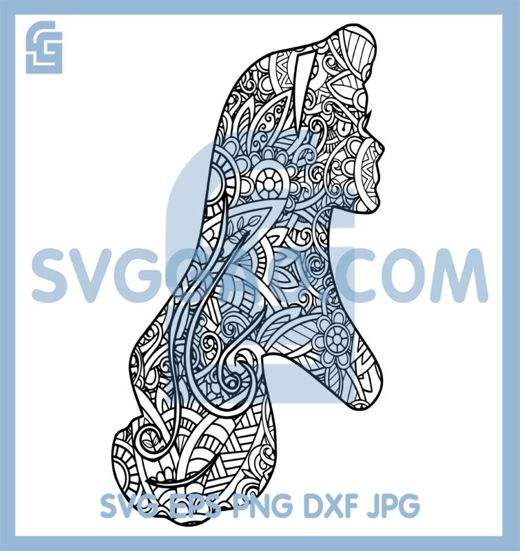 Cinderella Zentangle Svg, Cinderella Mandala Svg, Cinderella Svg – SVGGAO