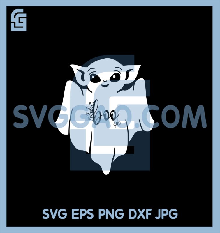Ghost Boo Baby Yoda Svg, Boo Baby Yoda Svg, Boo Happy Halloween Svg ...