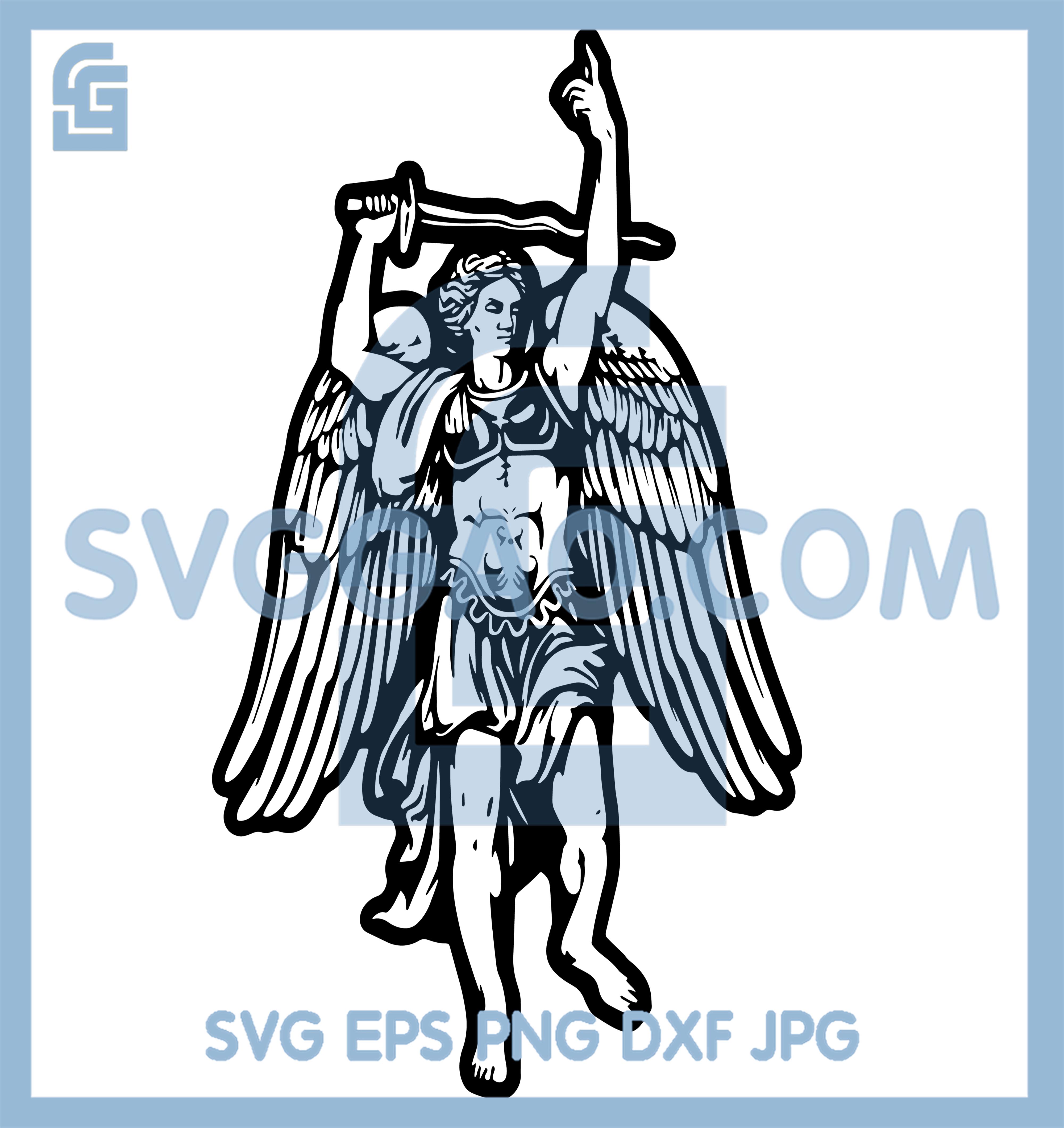 Archangel Michael Svg, Catholic Christian Angel Art Svg – SVGGAO