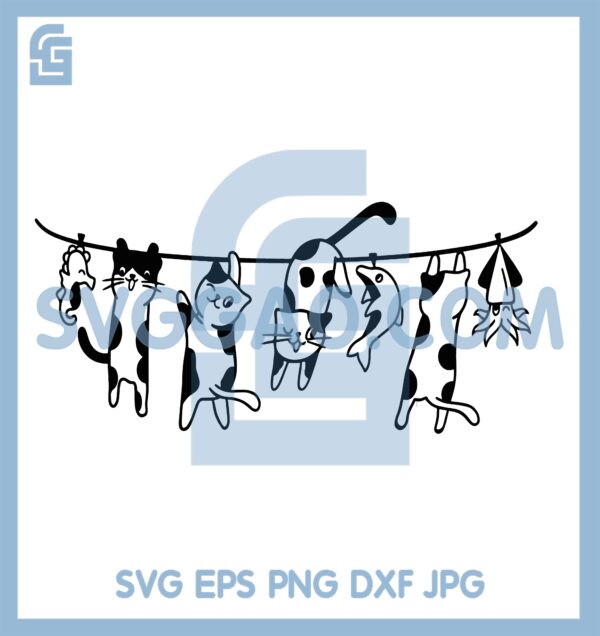 Hanging Cats Svg, Funny Laundry Svg, Clothesline Svg – SVGGAO