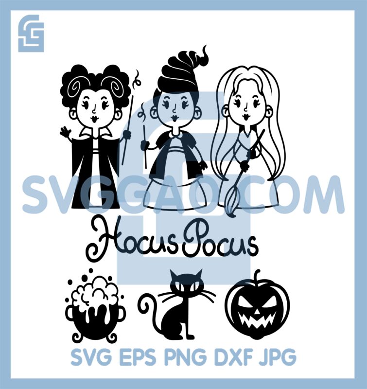 Hocus Pocus Neww Svg, Hocus Pocus And Cat Pumpkin Svg, Cat Hocus Pocus ...