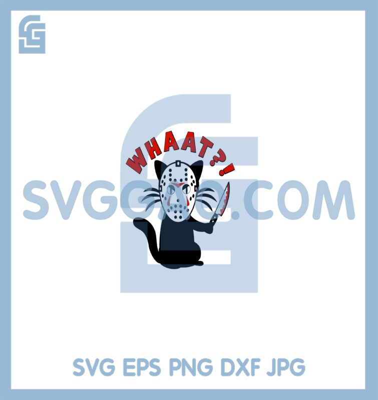 Black Cat Jason Vorhees What Svg, Cat Jason Mask Svg, What Jason Svg ...