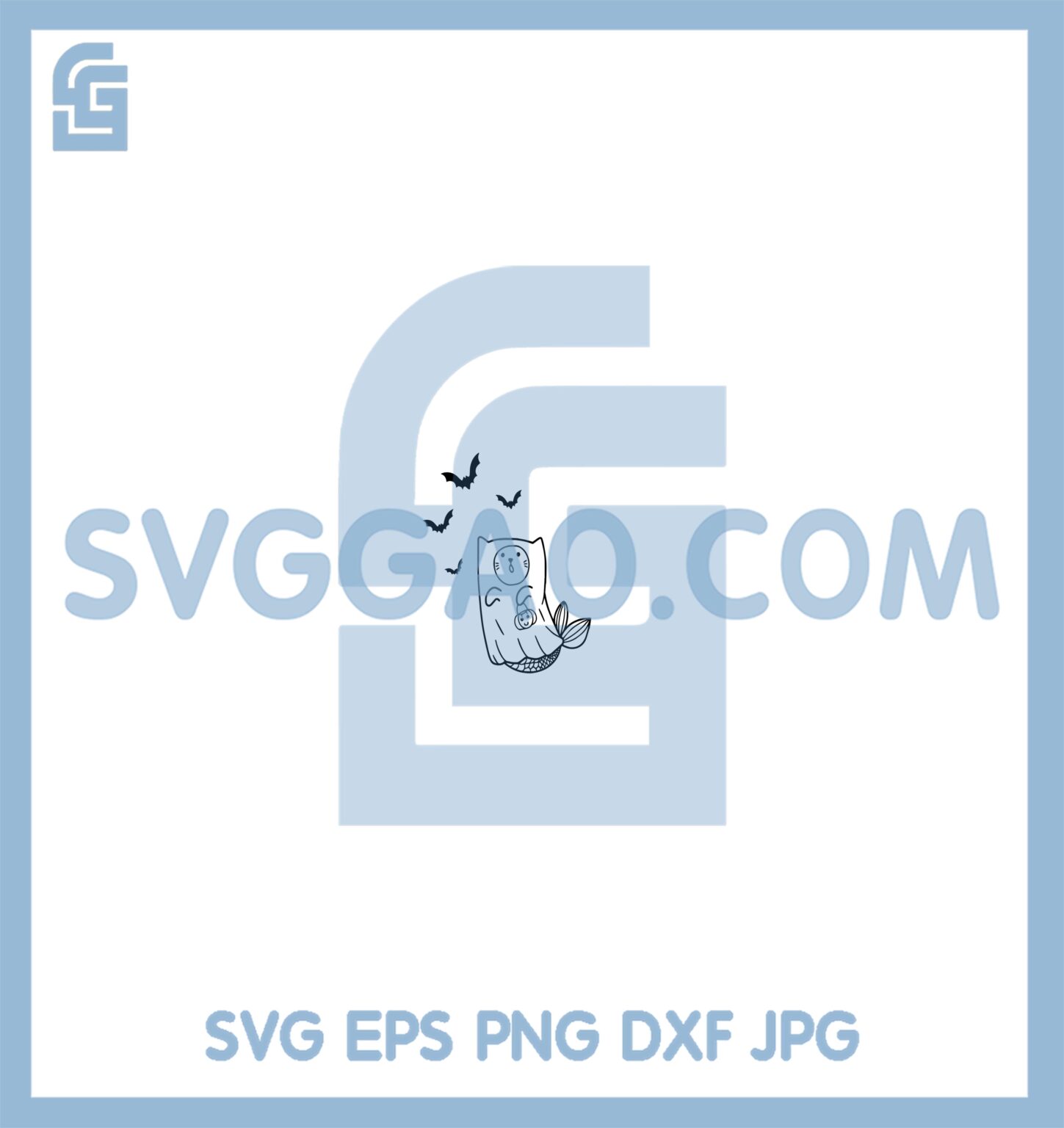 Ghost Cat With Mermaid Tail Svg, Ghost Bats Svg, Ghosts Svg – SVGGAO