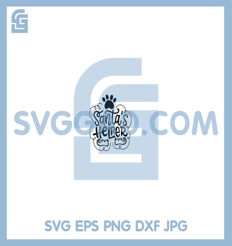 Christmas Santa Helper Svg, Elf Dog Pet Animal Svg, Santa Helper Svg