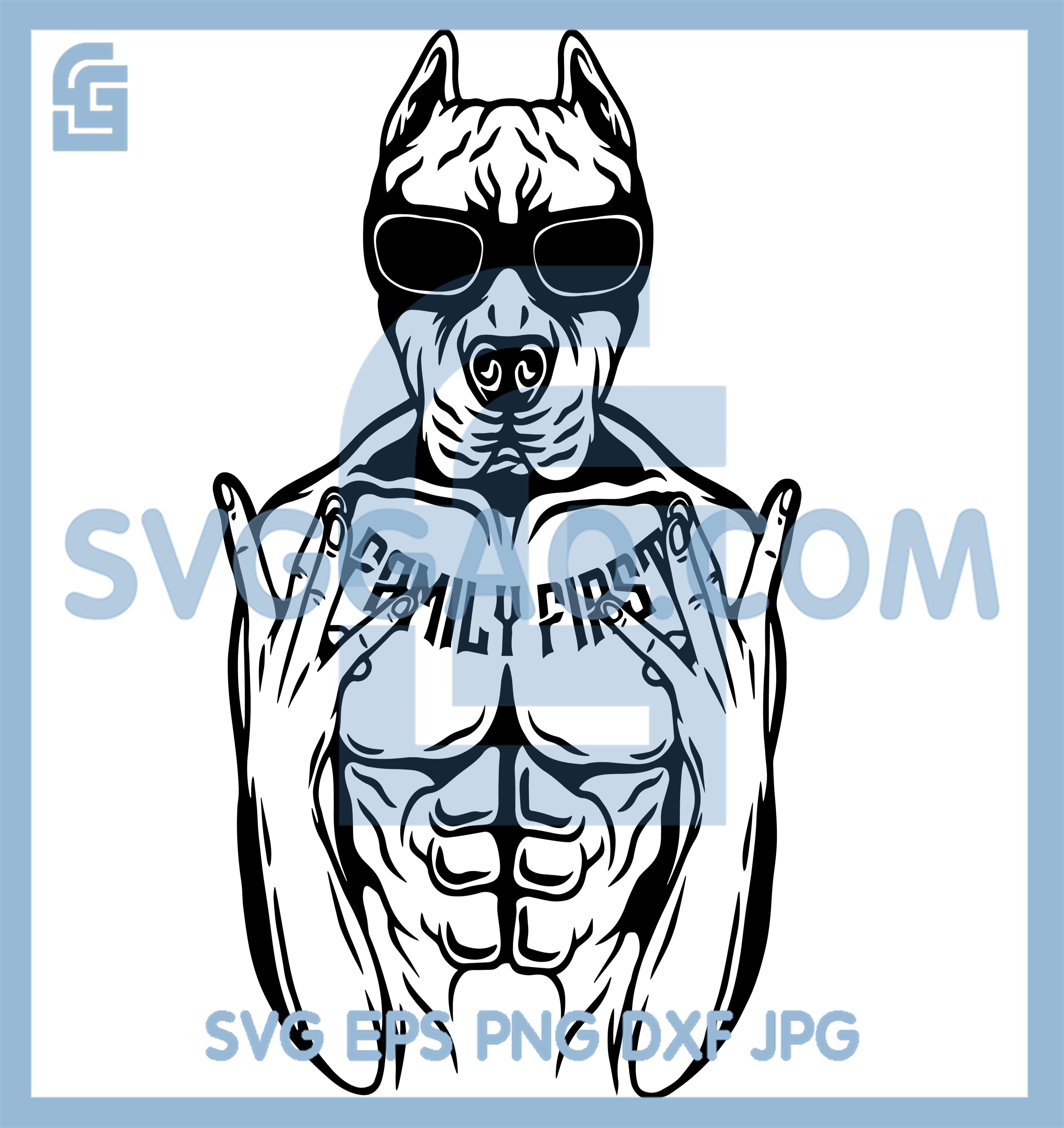 Gangster Dog Svg, Tattoo Dog Svg, Gangster Dog Funny Svg