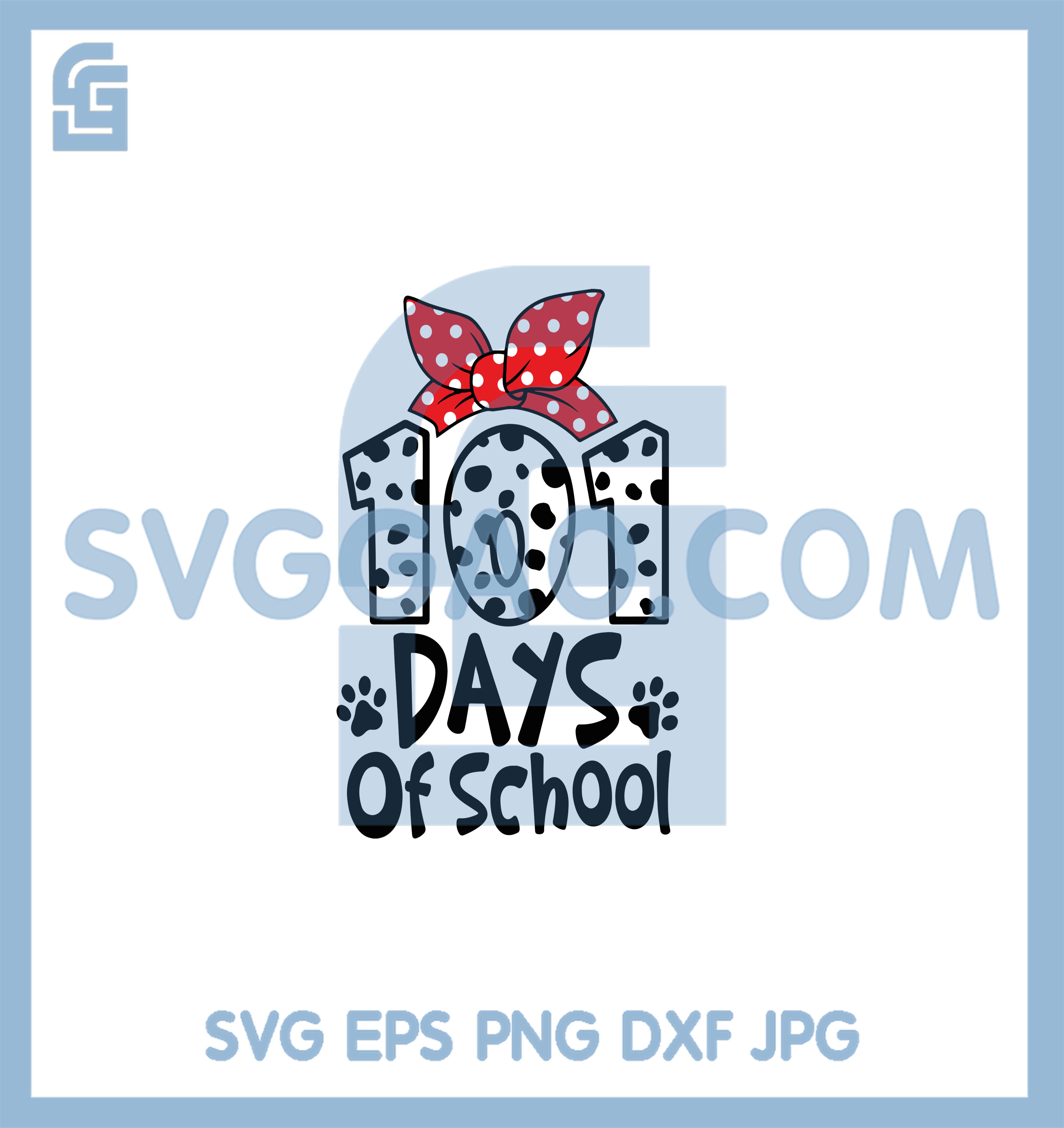 101 Days Of School Svg, Days Of School Dalmatian Svg