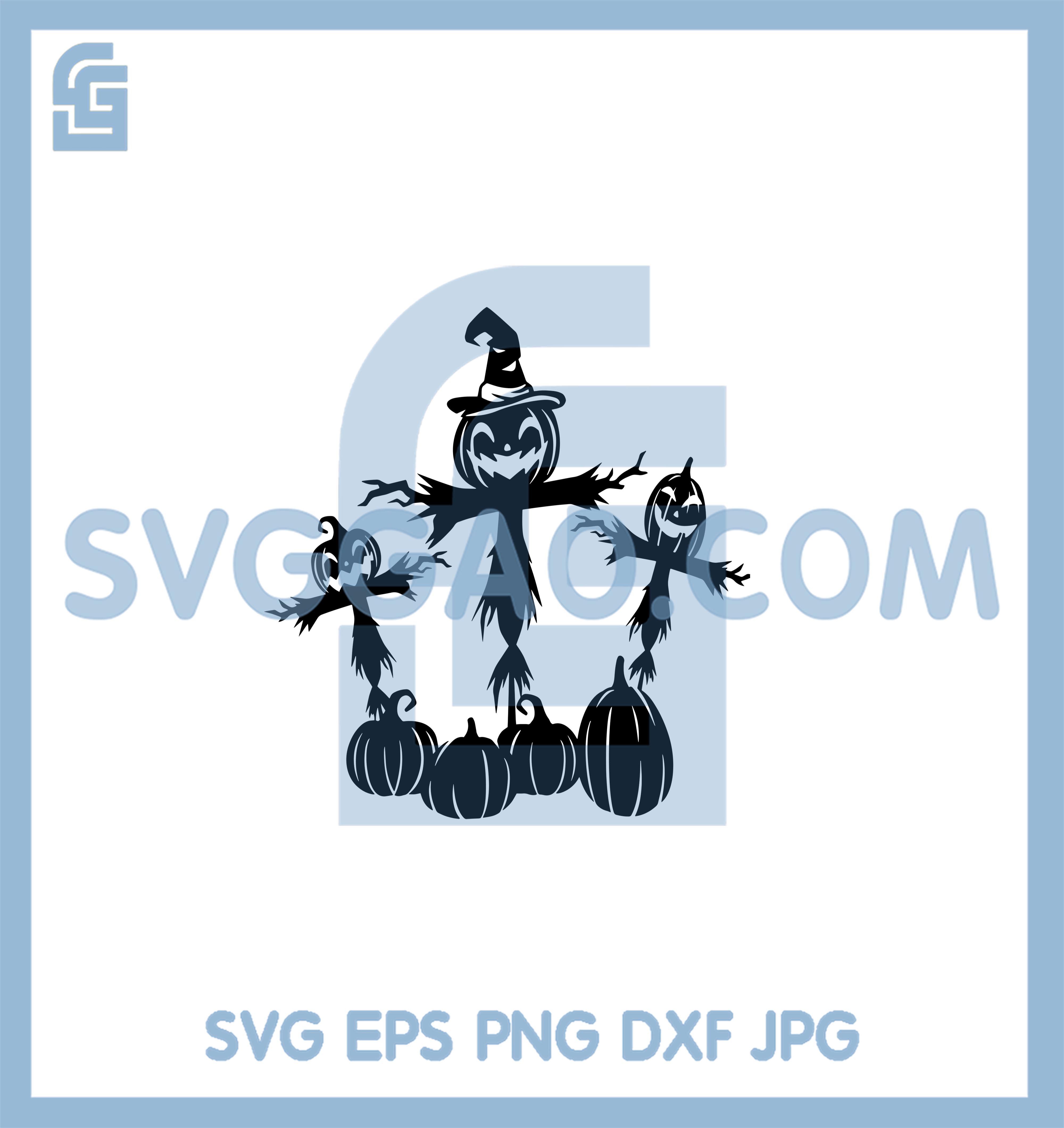 Halloween Scarecrow Pumpkin Head Svg, Scarecrow Pumpkin Svg, Pumpkin ...