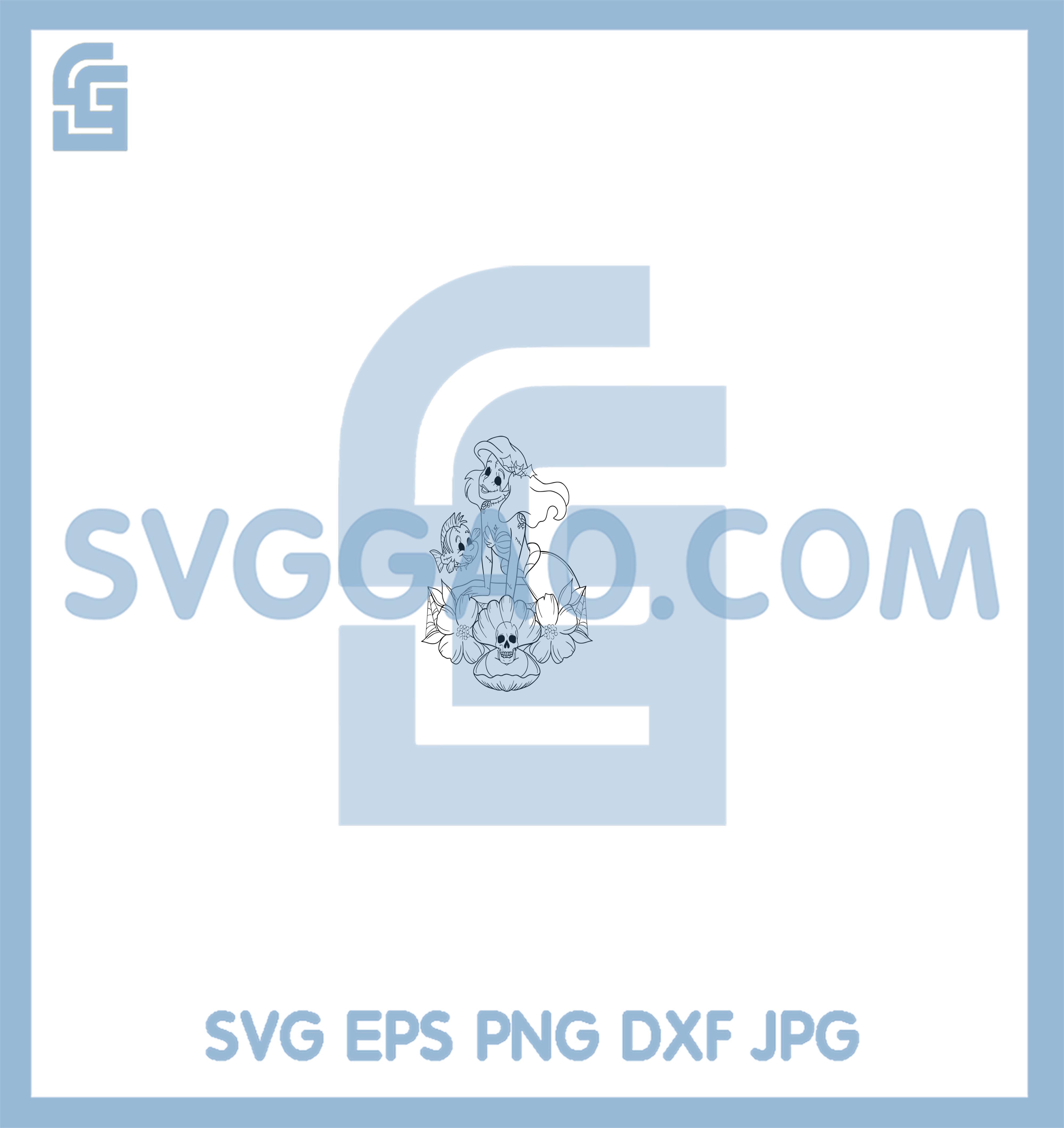 Ariel Princess Zoobie Svg, Ariel Princess Halloween Svg, Horror Ariel ...