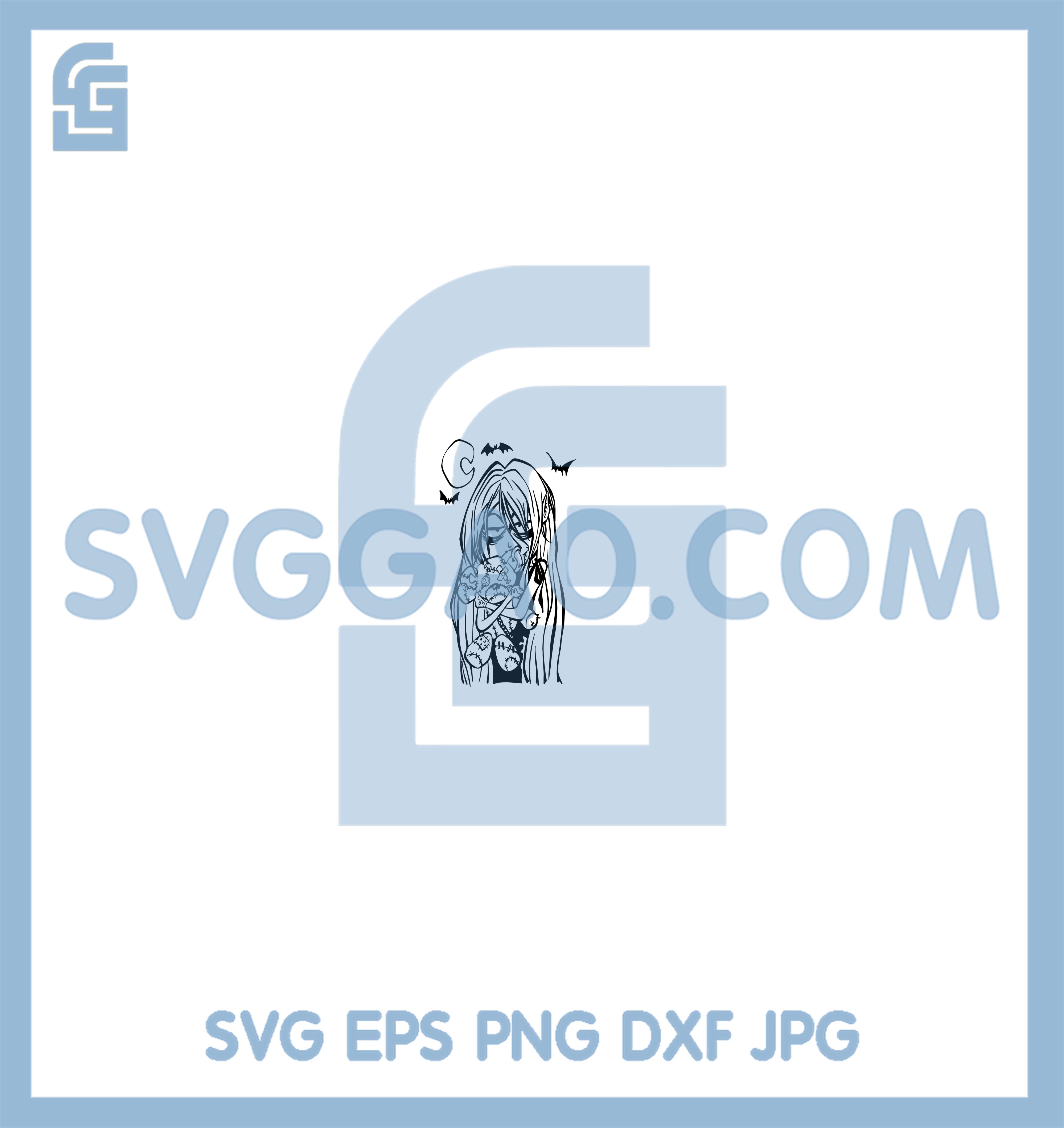 Gothic Vampire Girl Halloween Svg, Creepy Girl Svg, Spooky Bats Goth ...