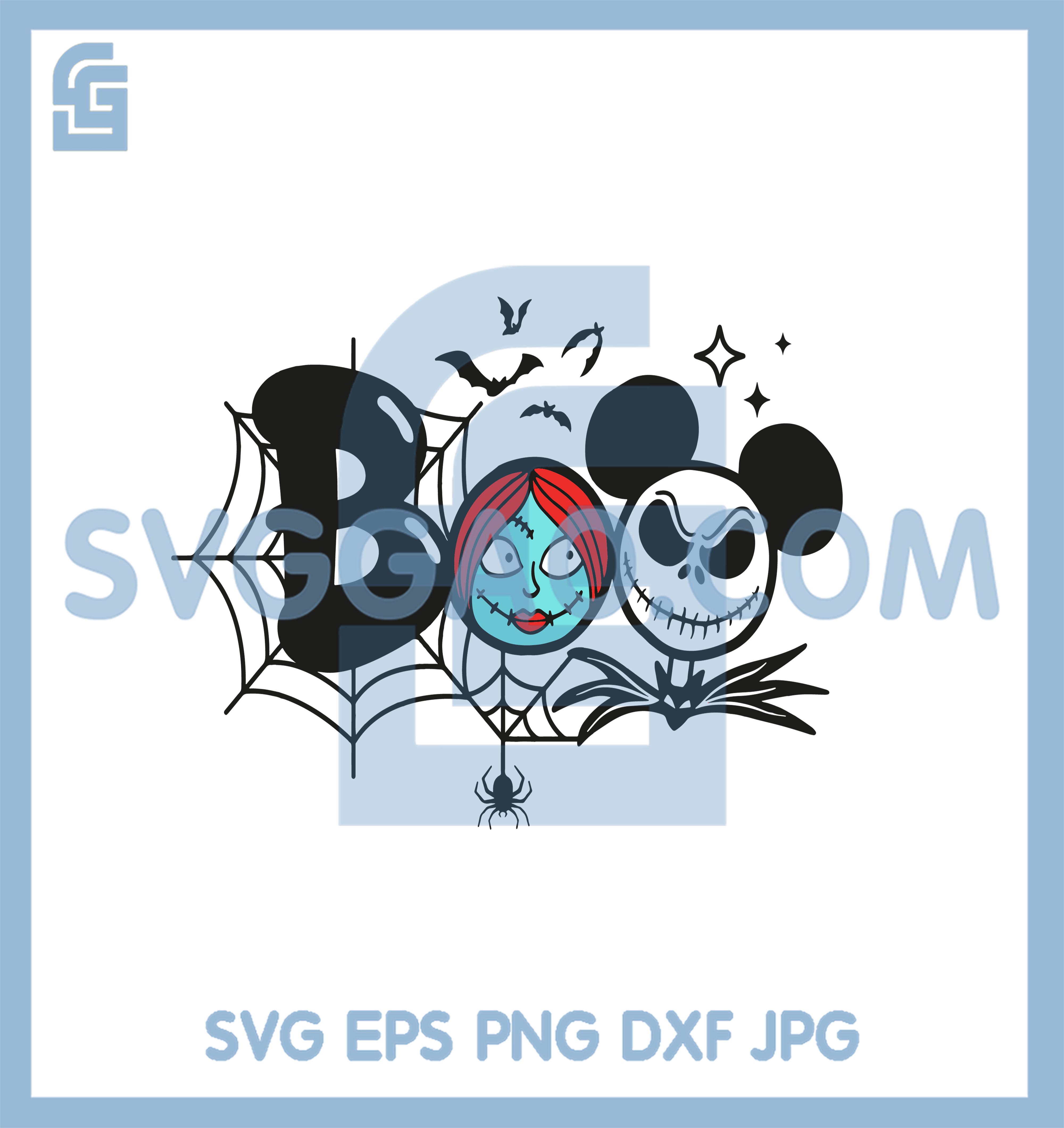 Boo Jack And Sally Svg, Jack Skellington Svg, Kids Halloween Svg