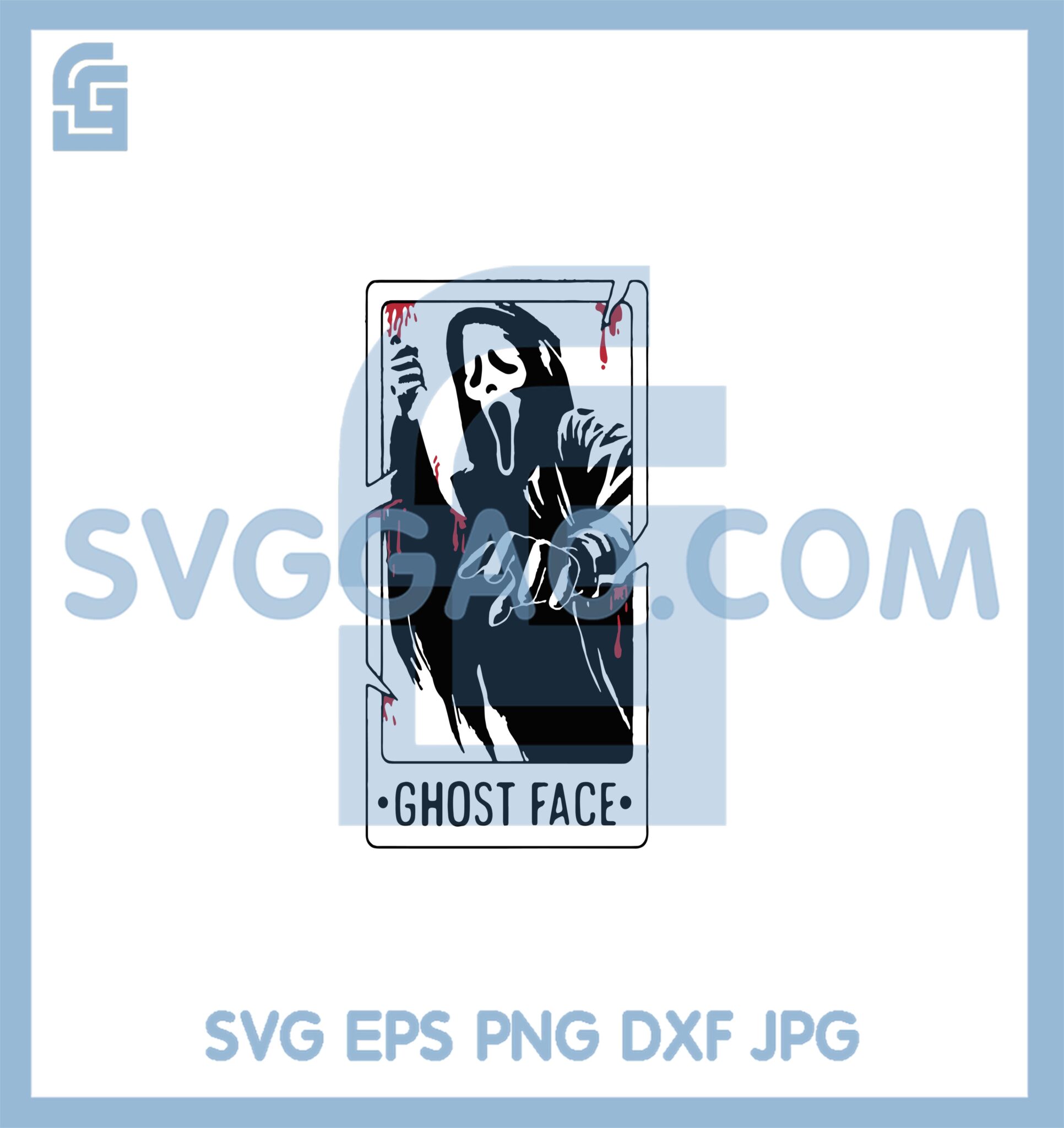 Ghostface Bloody Frame Svg, Scream Bloody Frame Svg, Sydney Halloween Svg