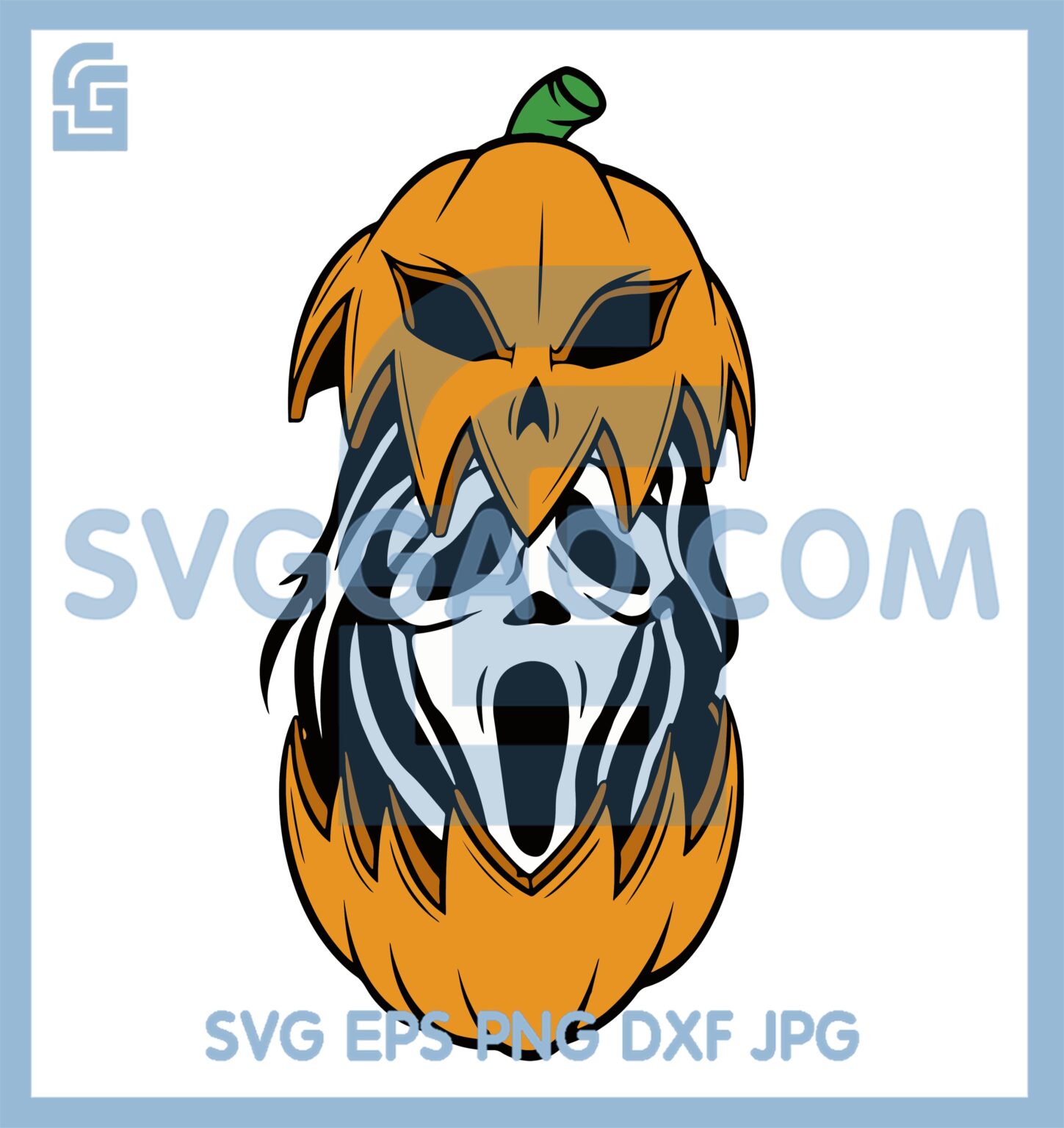 Halloween Face Pumpkin Ghostface Svg, Ghost Horror Movies Svg, Movies ...