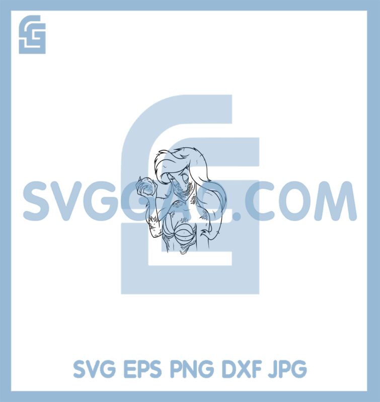 How To Draw Zombie Ariel Svg, Zombie Ariel Princess Svg, Ariel ...