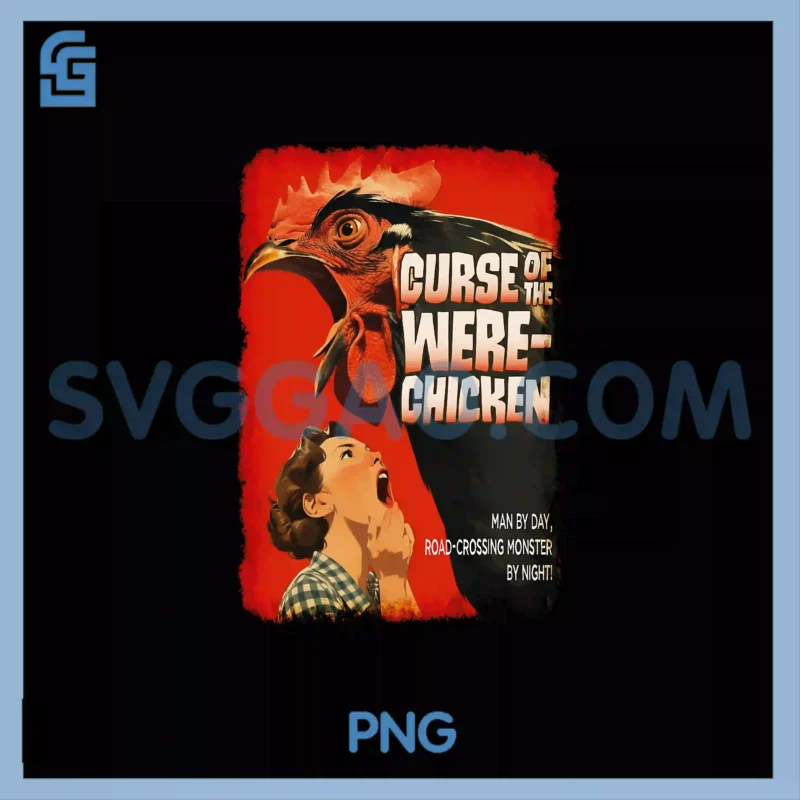 Curse Of The Were Chicken, Retro Horror B PNG, Movie Halloween PNG