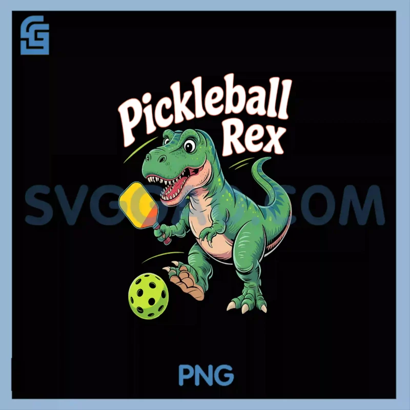 Cute Dinosaur T Rex Pickleball PNG, Player Graphic Novelty Design PNG